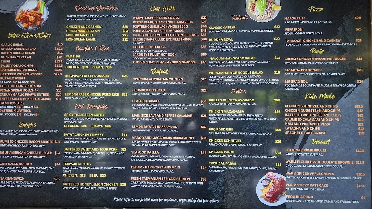 Menu at Hotel Monier pub & bar, Darra, 168 Monier Rd