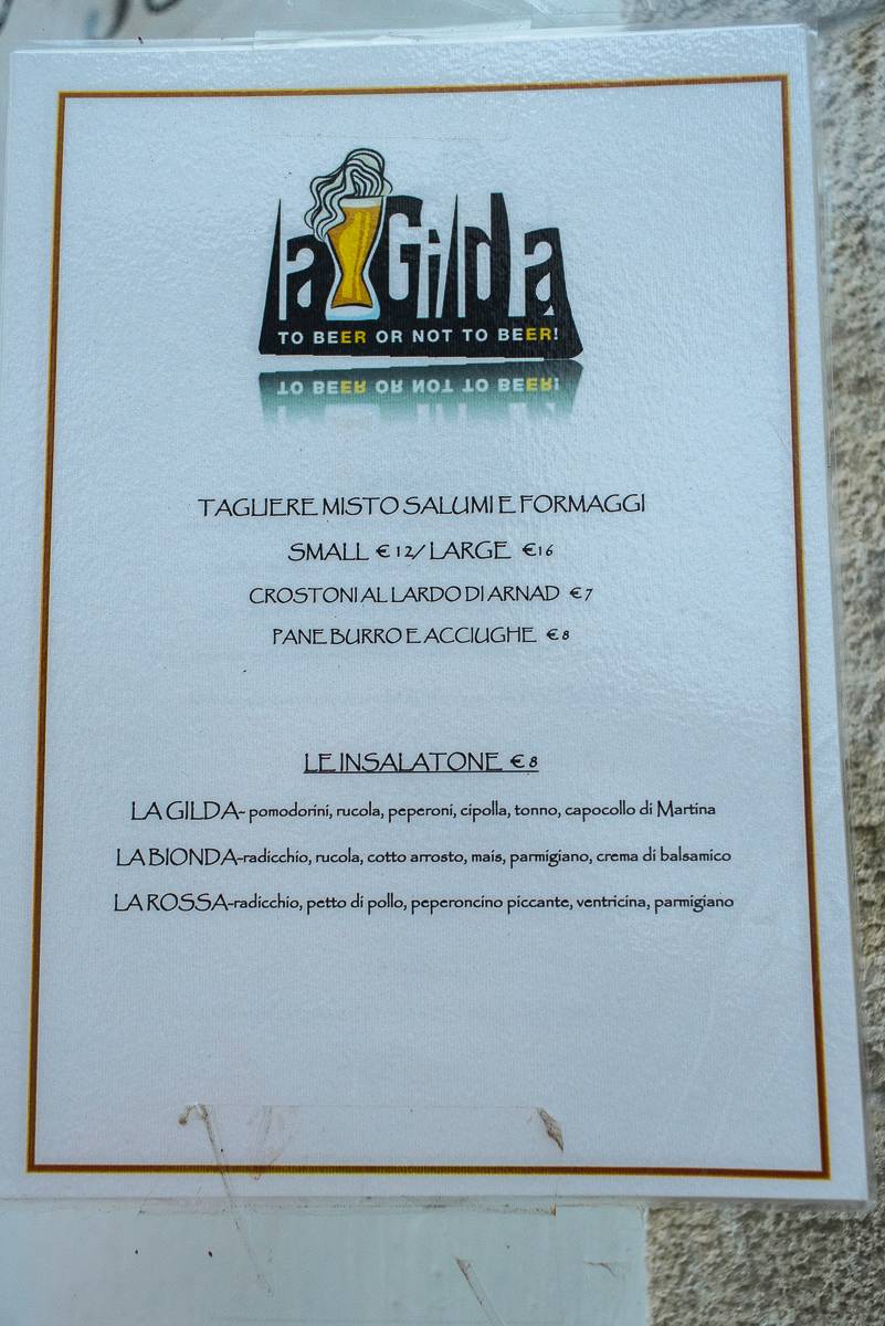 Menu da La Gilda pub & bar, Ostuni
