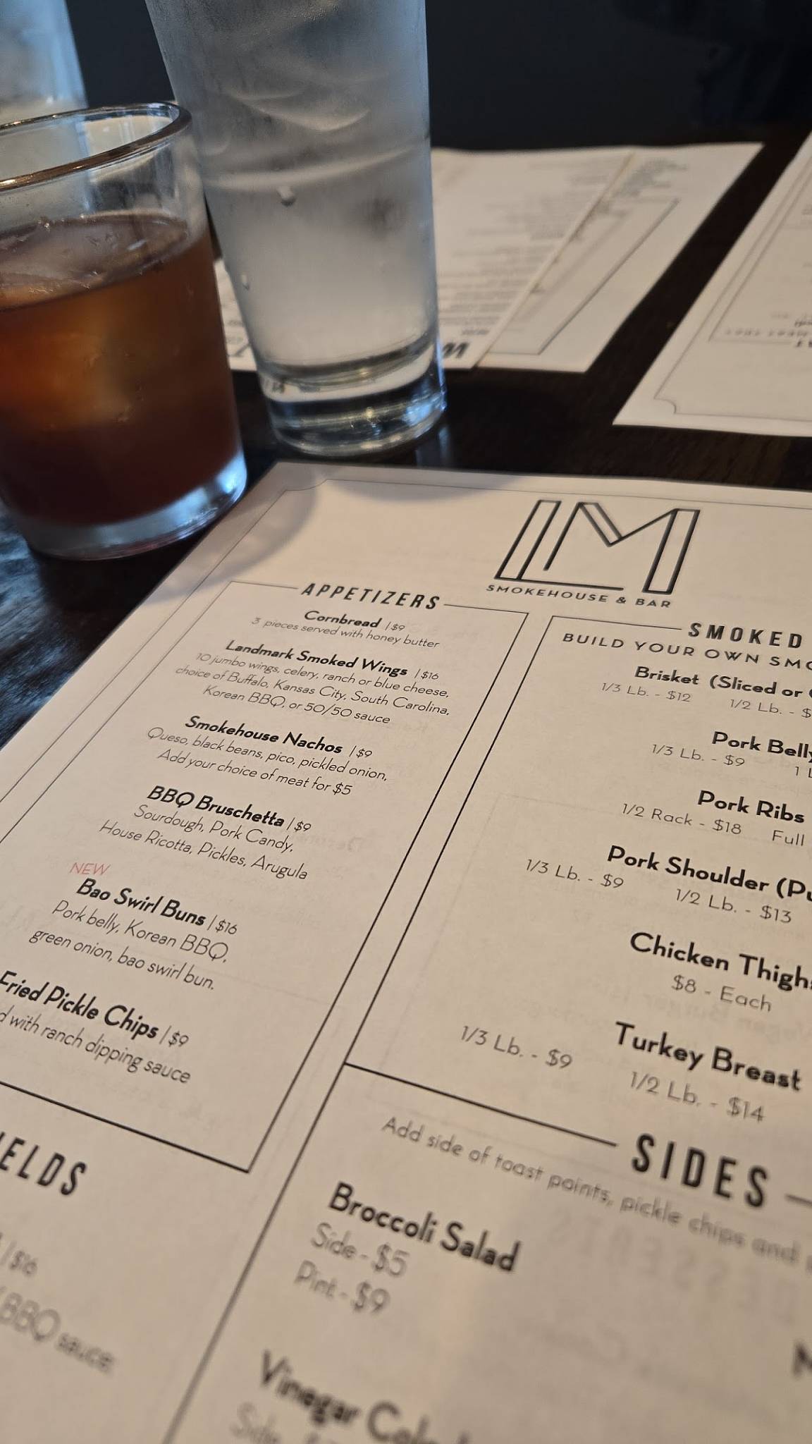 Menu at Landmark Smokehouse pub & bar, Cleveland, Clifton Blvd