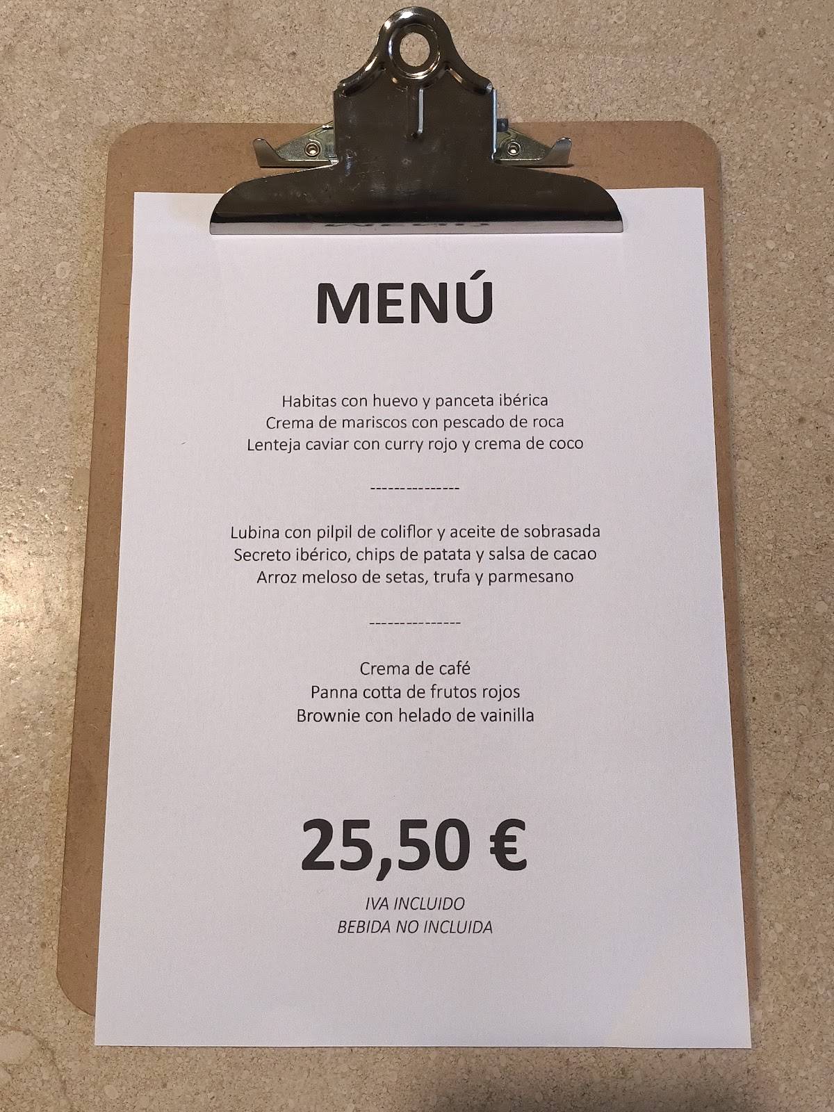 Carta del pub y bar Moriarty, Ciudadela del Menorca