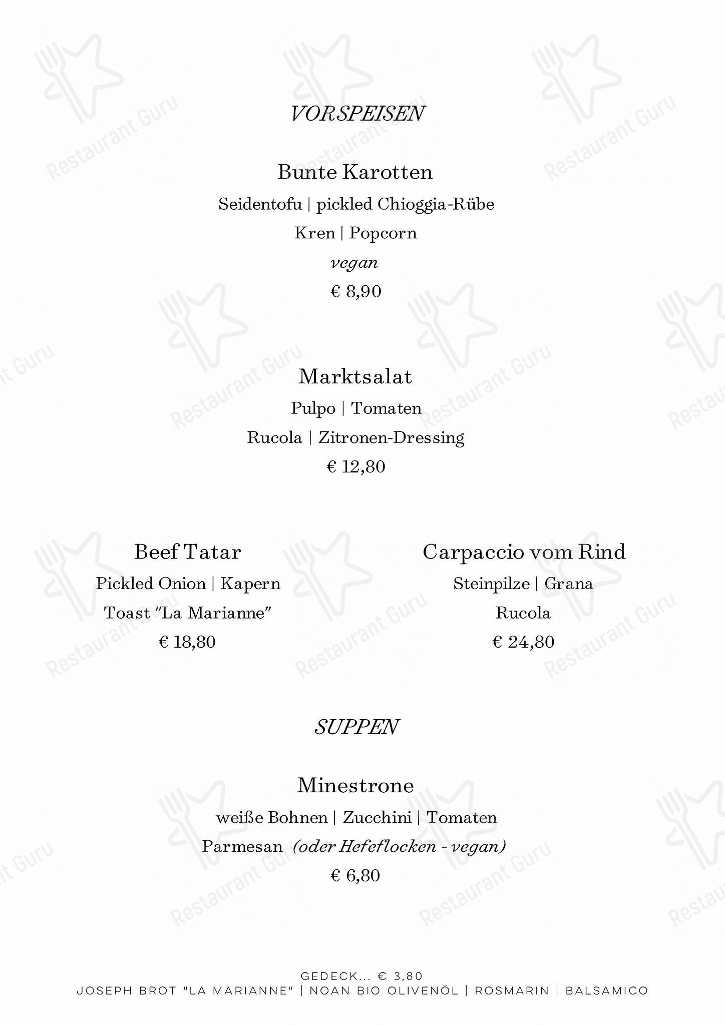 Speisekarte von THELL Restaurant & Bar formerly known as MOTTO, Wien