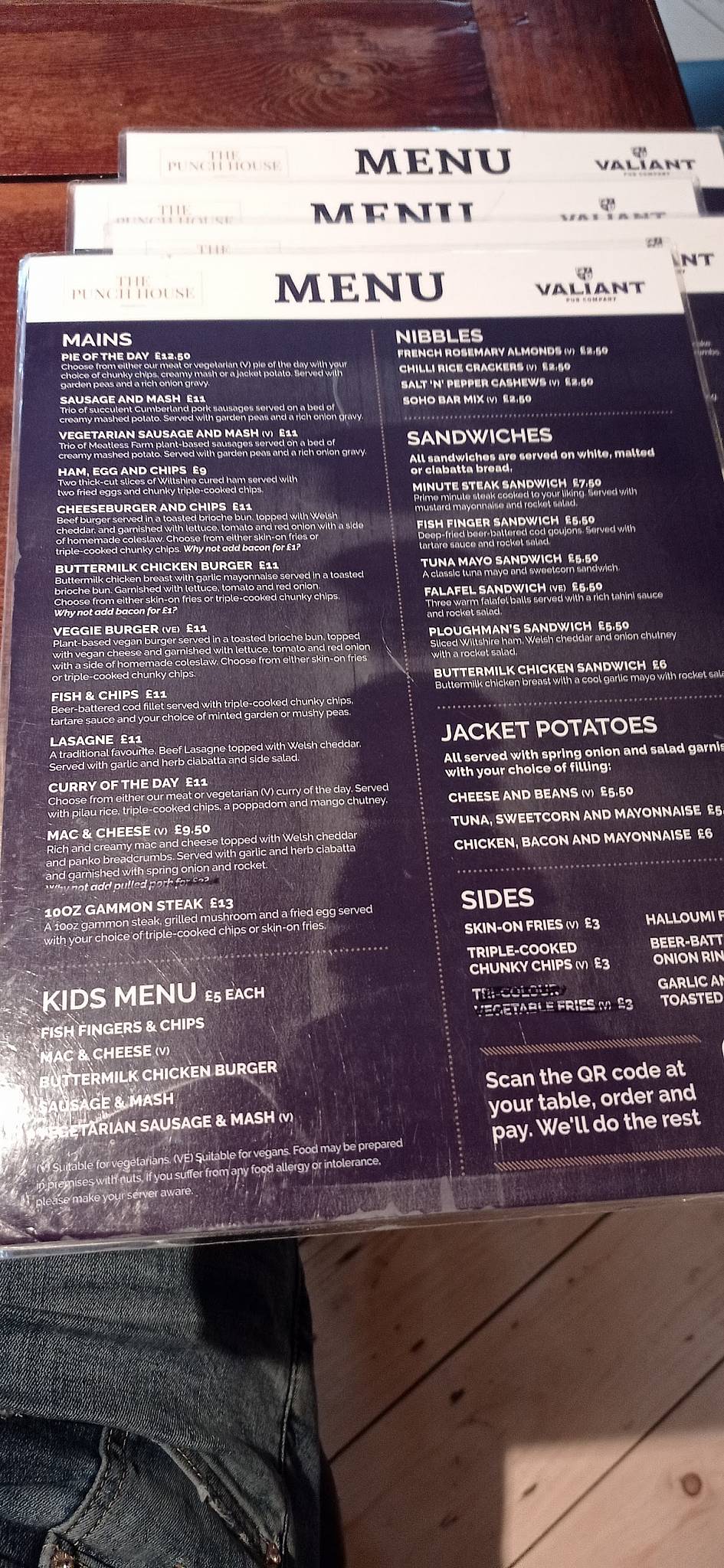 Menu at Punch House pub & bar, Monmouth