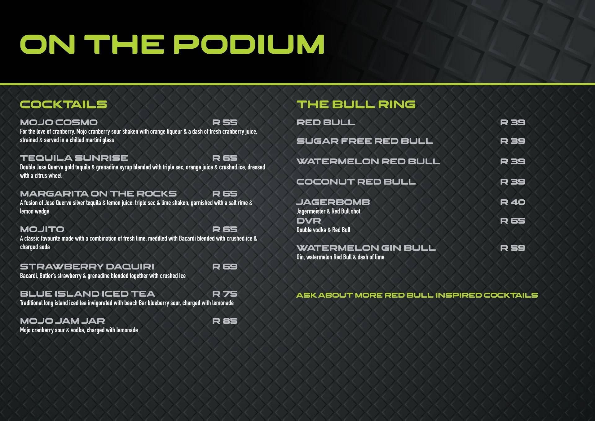 Menu at The Rooftop Grill & Bar, Roodepoort
