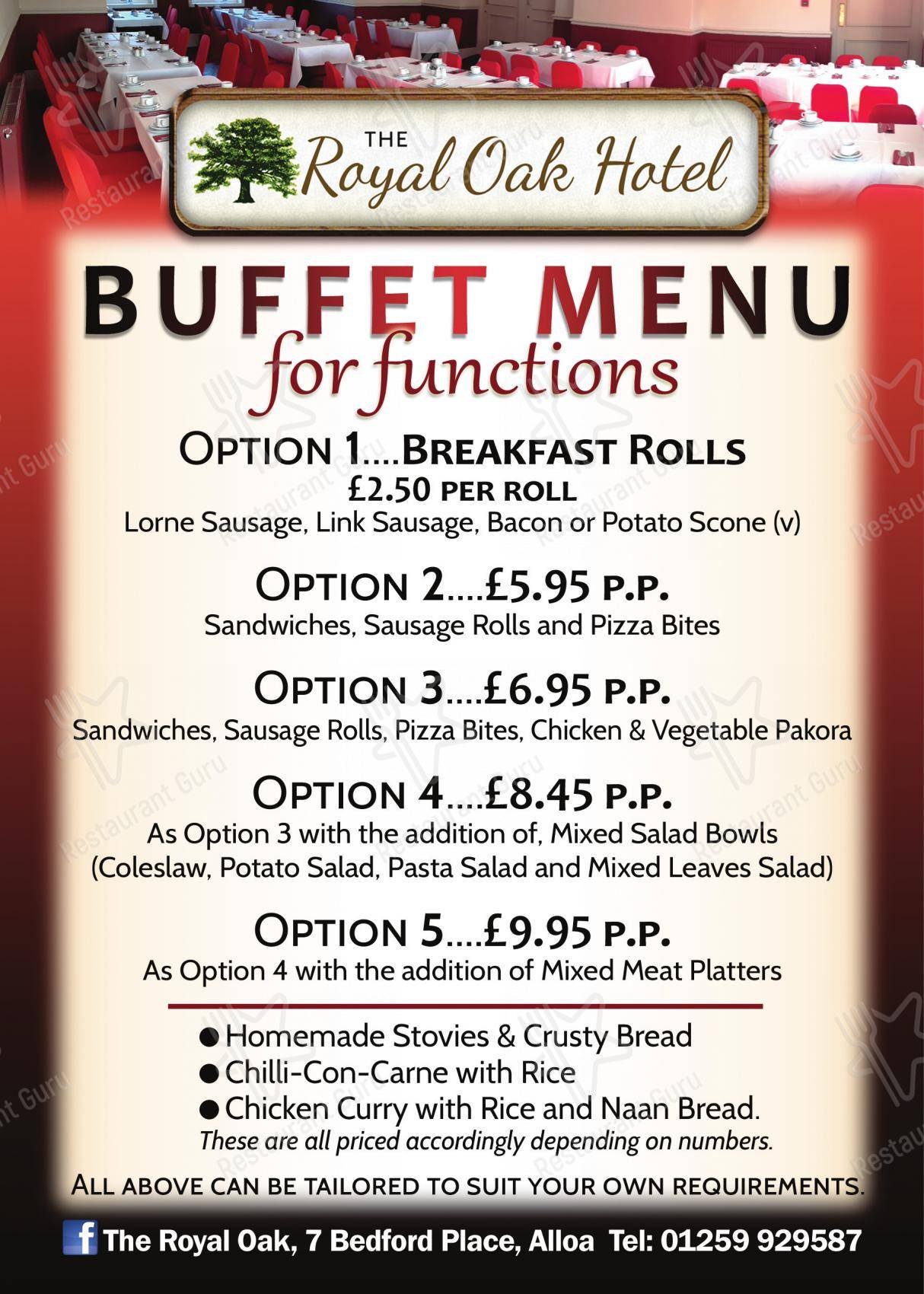 Menu at Royal Oak Alloa pub & bar, Alloa