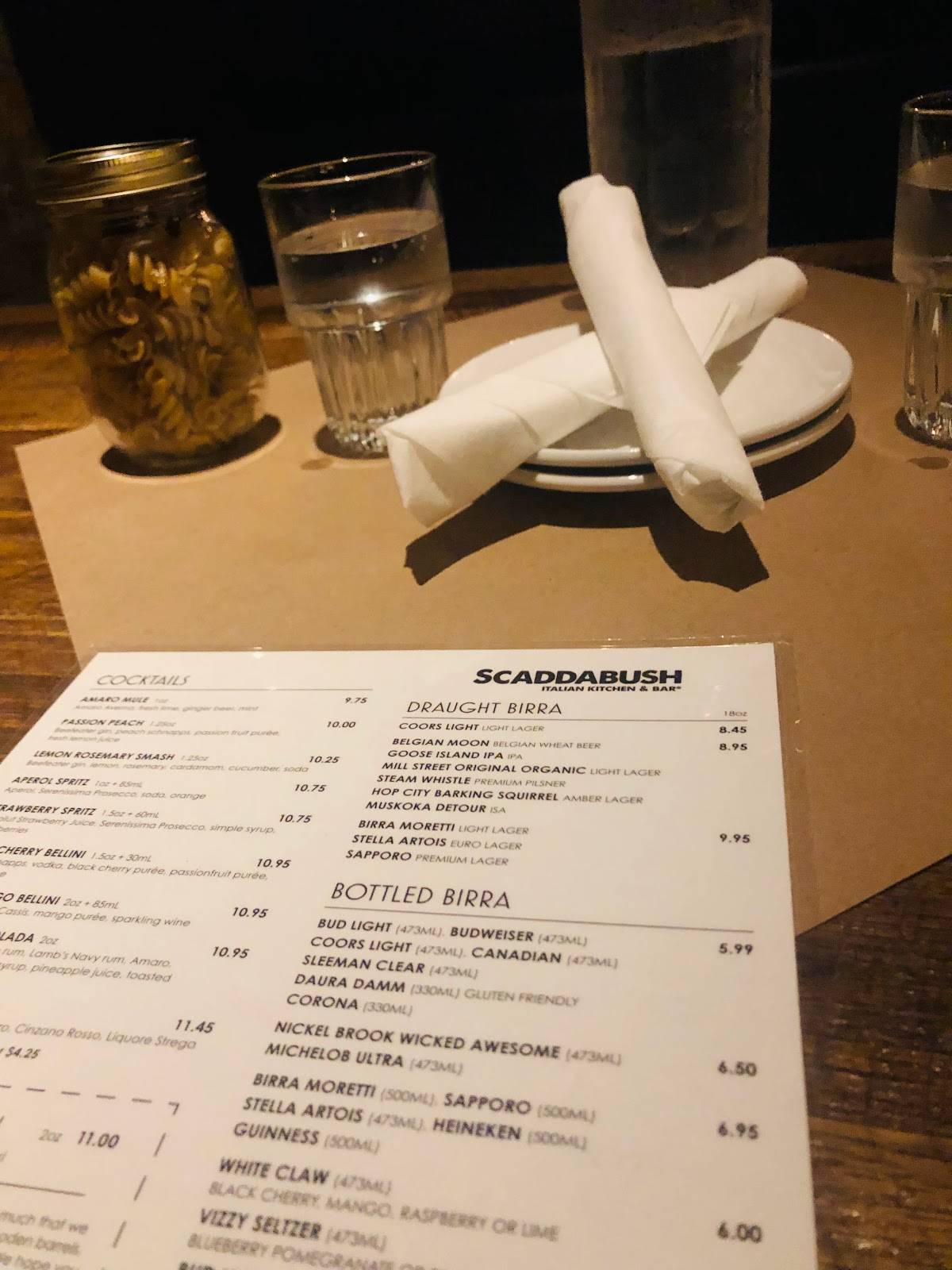Menu at Scaddabush Italian Kitchen & Bar Vaughan, Toronto, 20 Colossus Dr