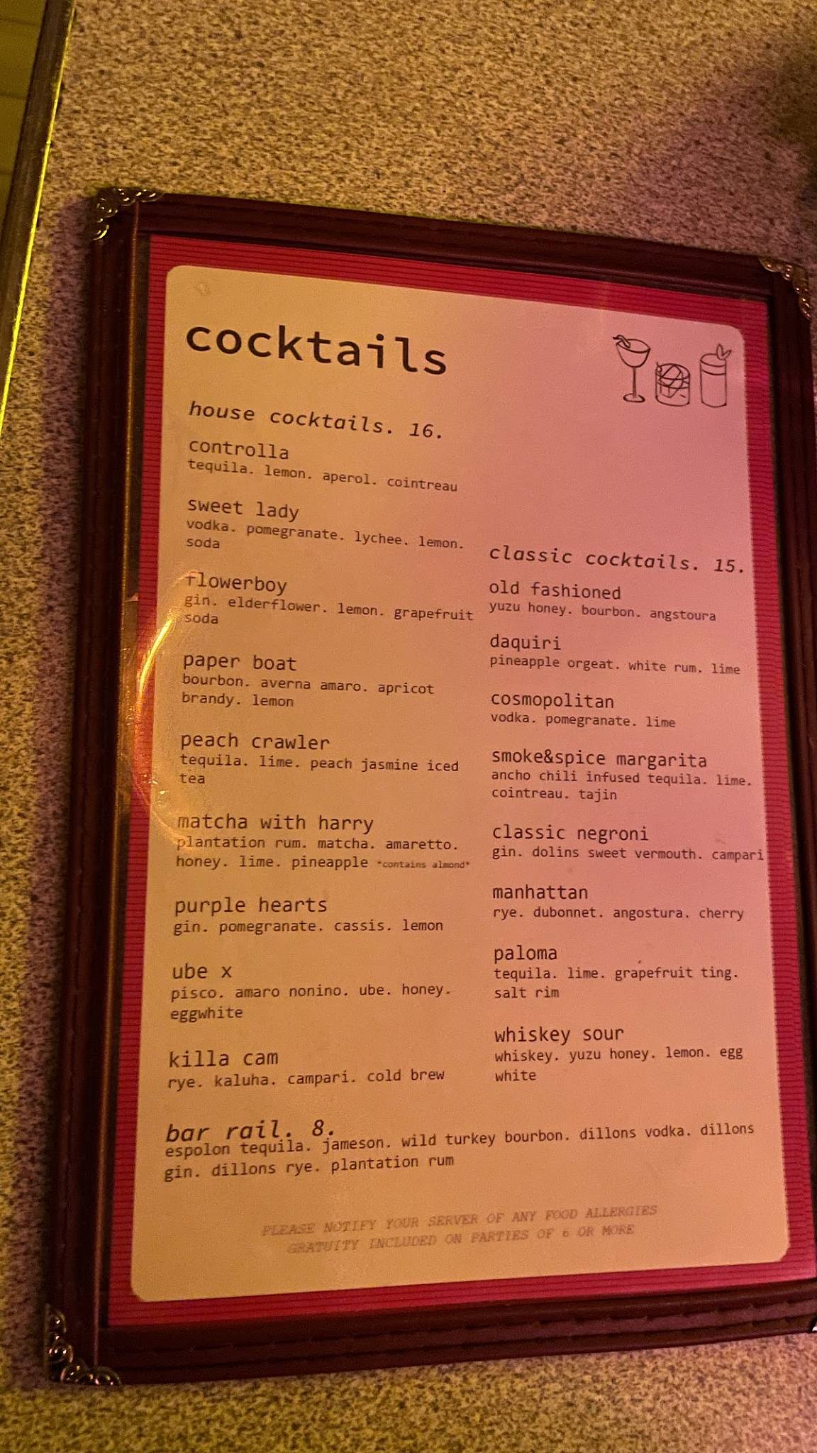 Menu at Seoul Shakers pub & bar, Toronto