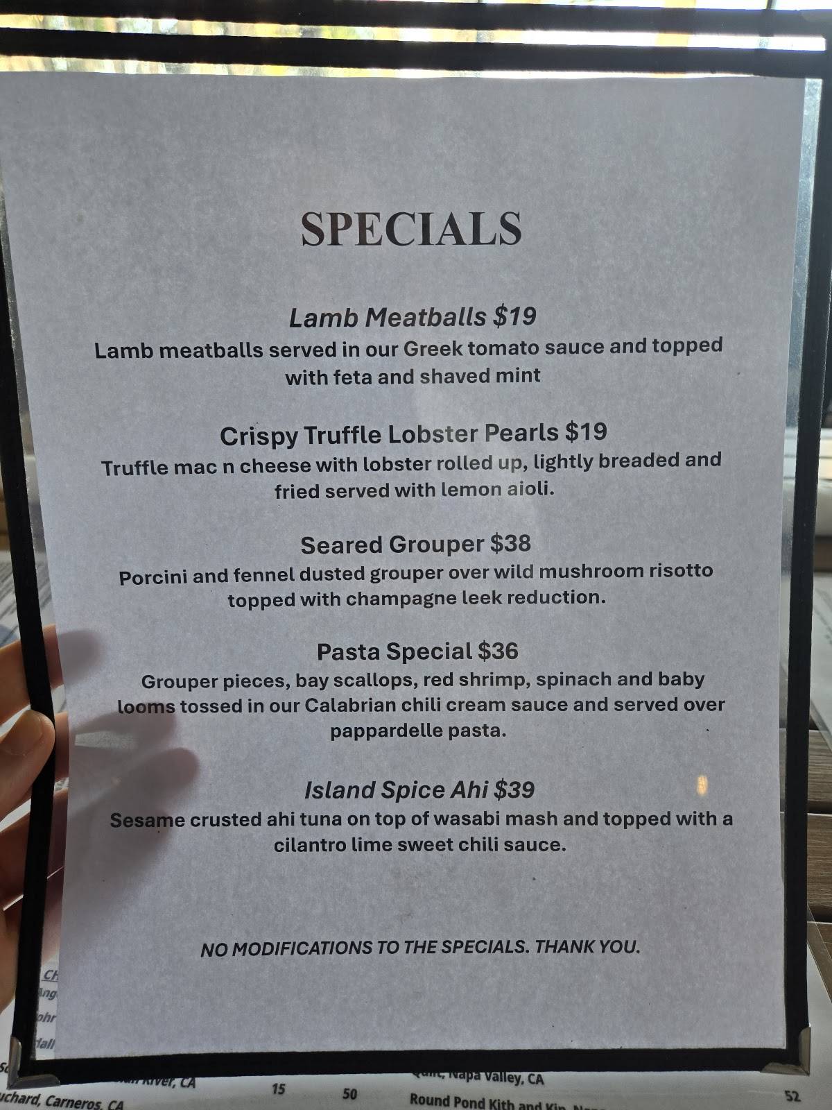 Menu at Stonewater Grill pub & bar, Land O' Lakes