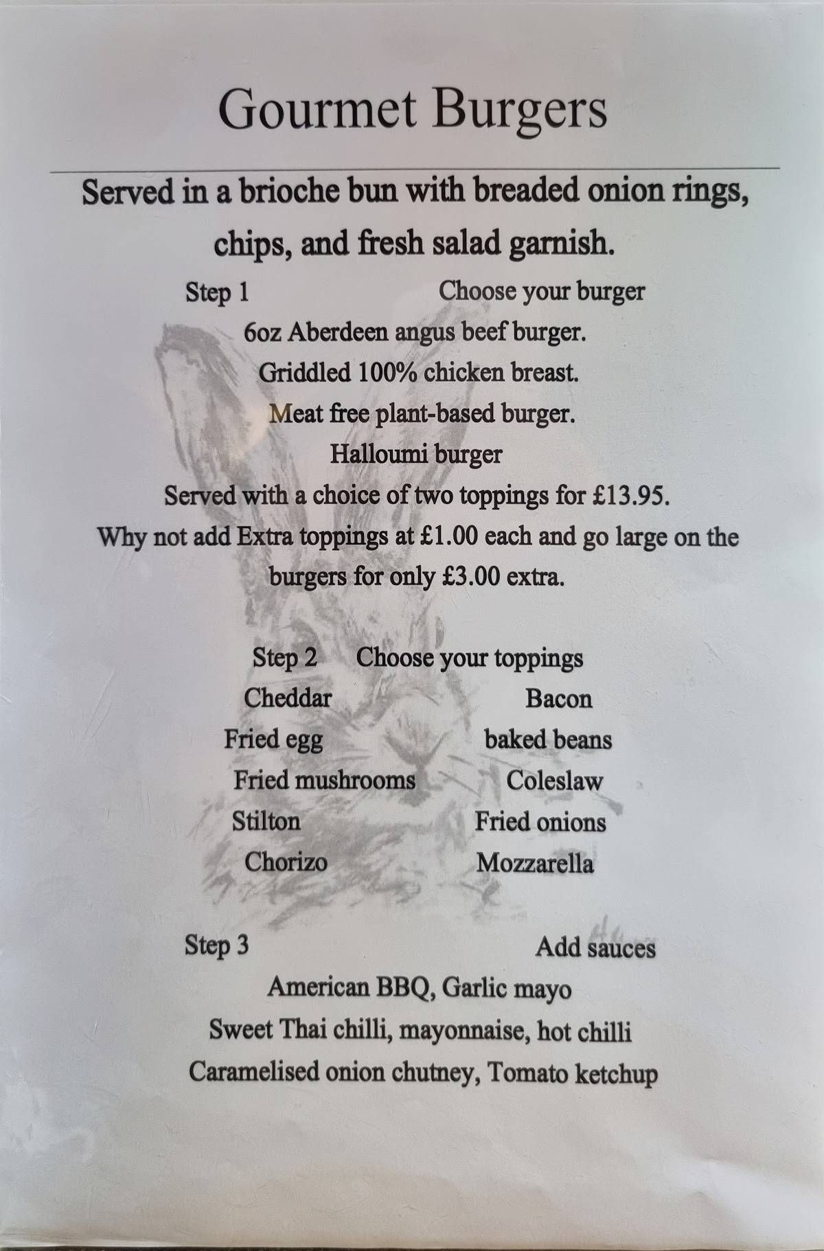 Menu at The Hare At Loddington pub & bar, Loddington, Main St