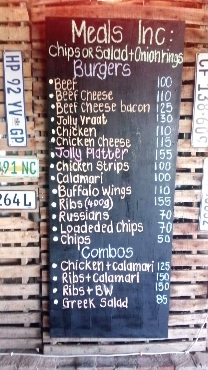 Menu at The Jolly Olive pub & bar, Riebeeck Kasteel