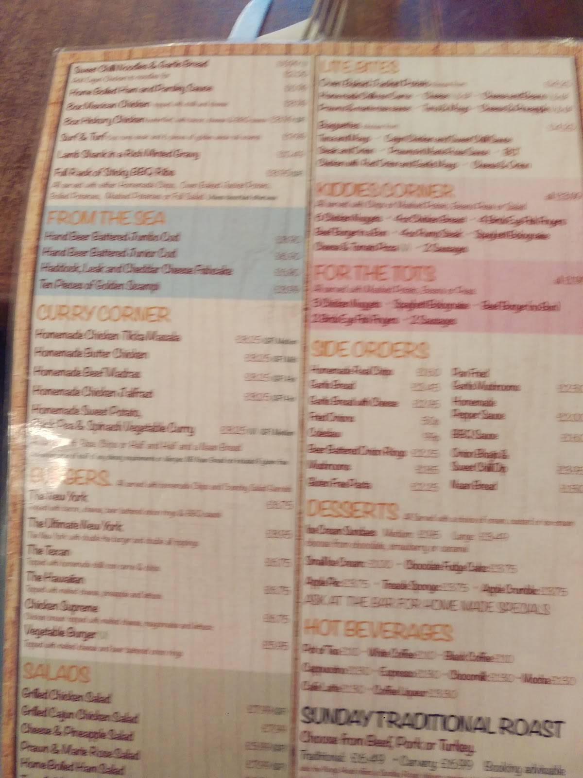 Menu at The New Kings Head pub & bar, Swansea