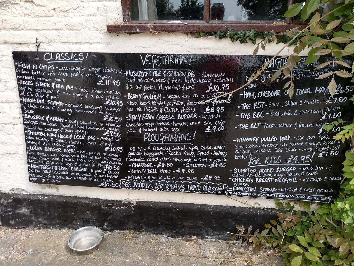 Menu at The Locks Inn Community Pub, Geldeston