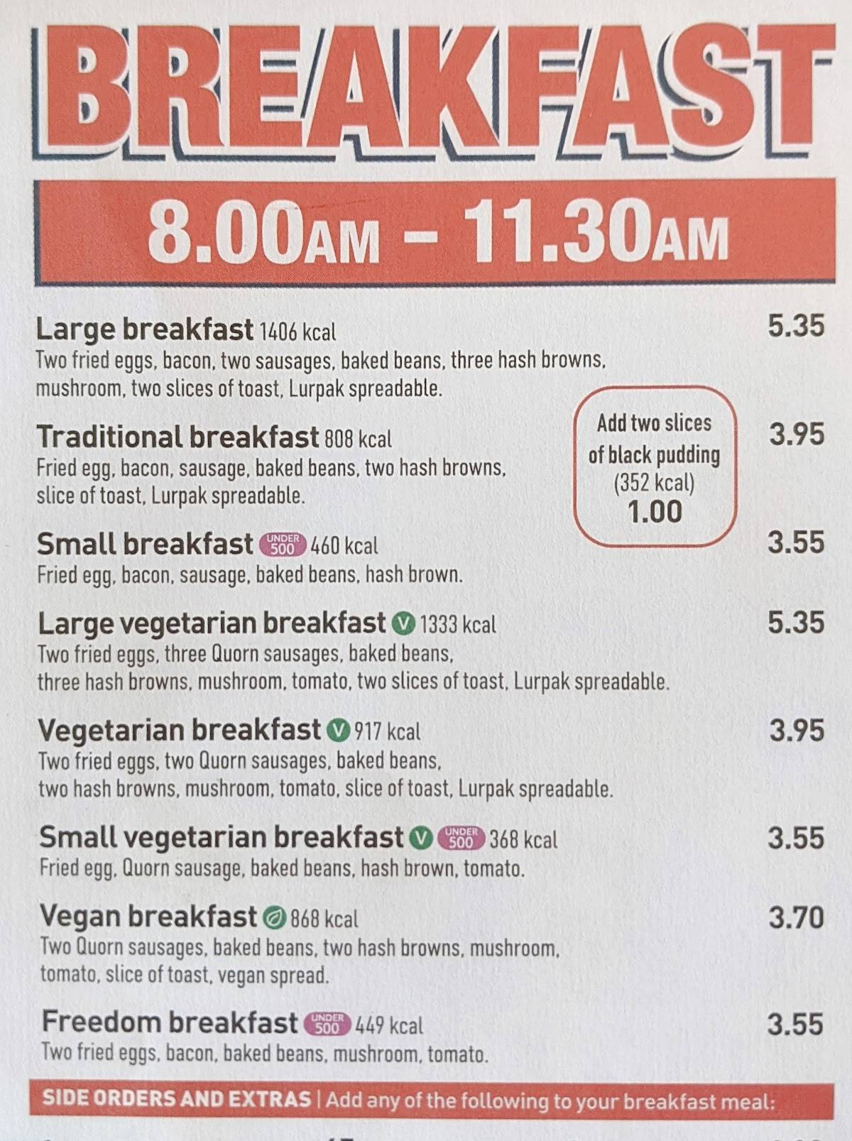 Menu at The Mechanical Elephant - JD Wetherspoon pub & bar, Margate
