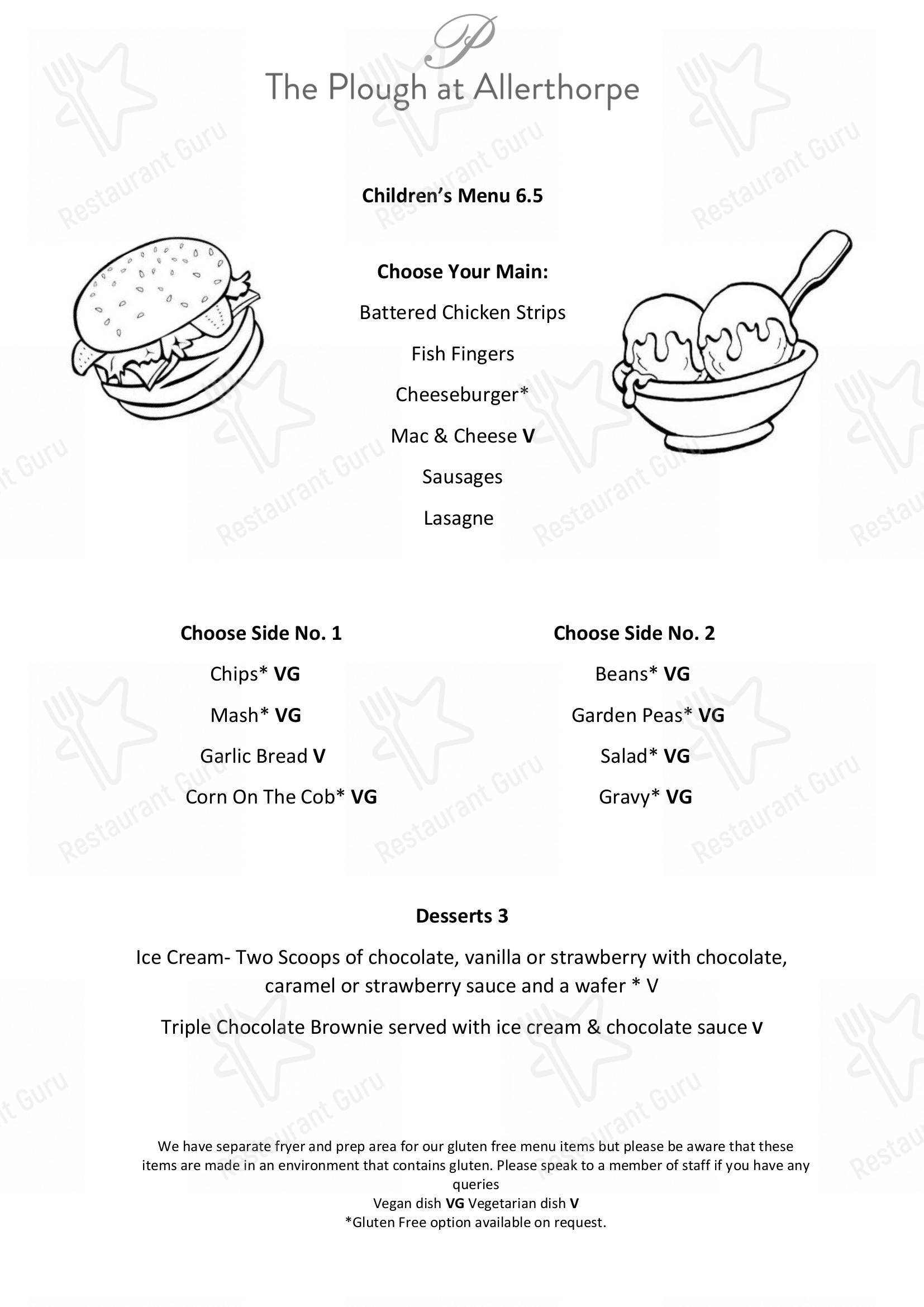 Menu at The Plough Inn pub & bar, Pocklington, Main St