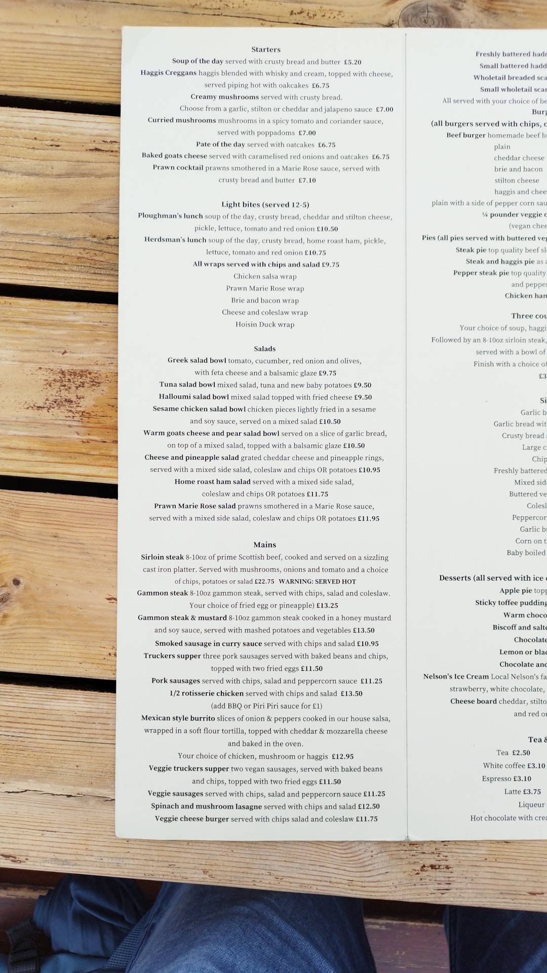 Menu at The Red Lion Inn pub & bar, Culross