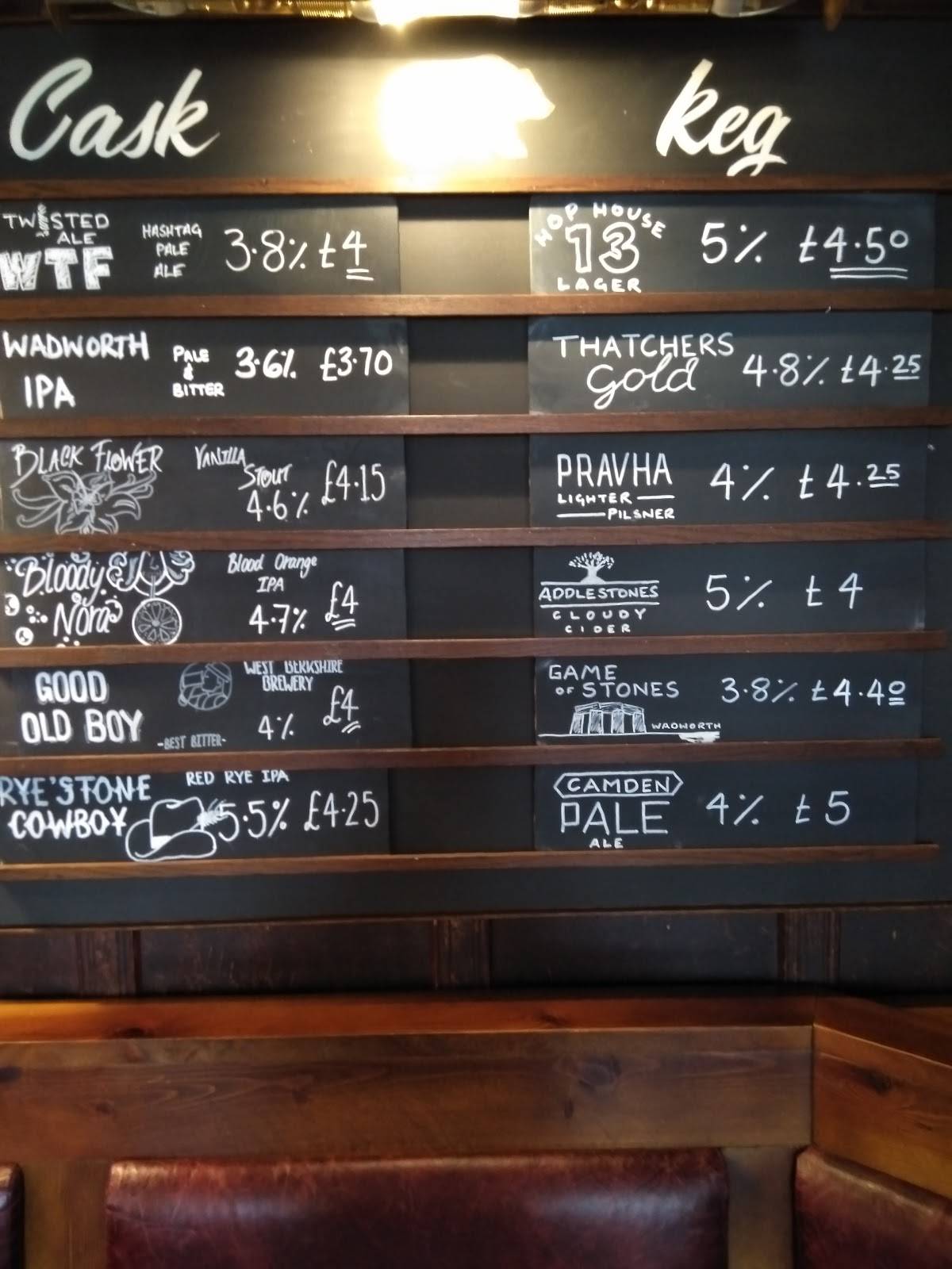 Menu at The White Bear pub & bar, Devizes