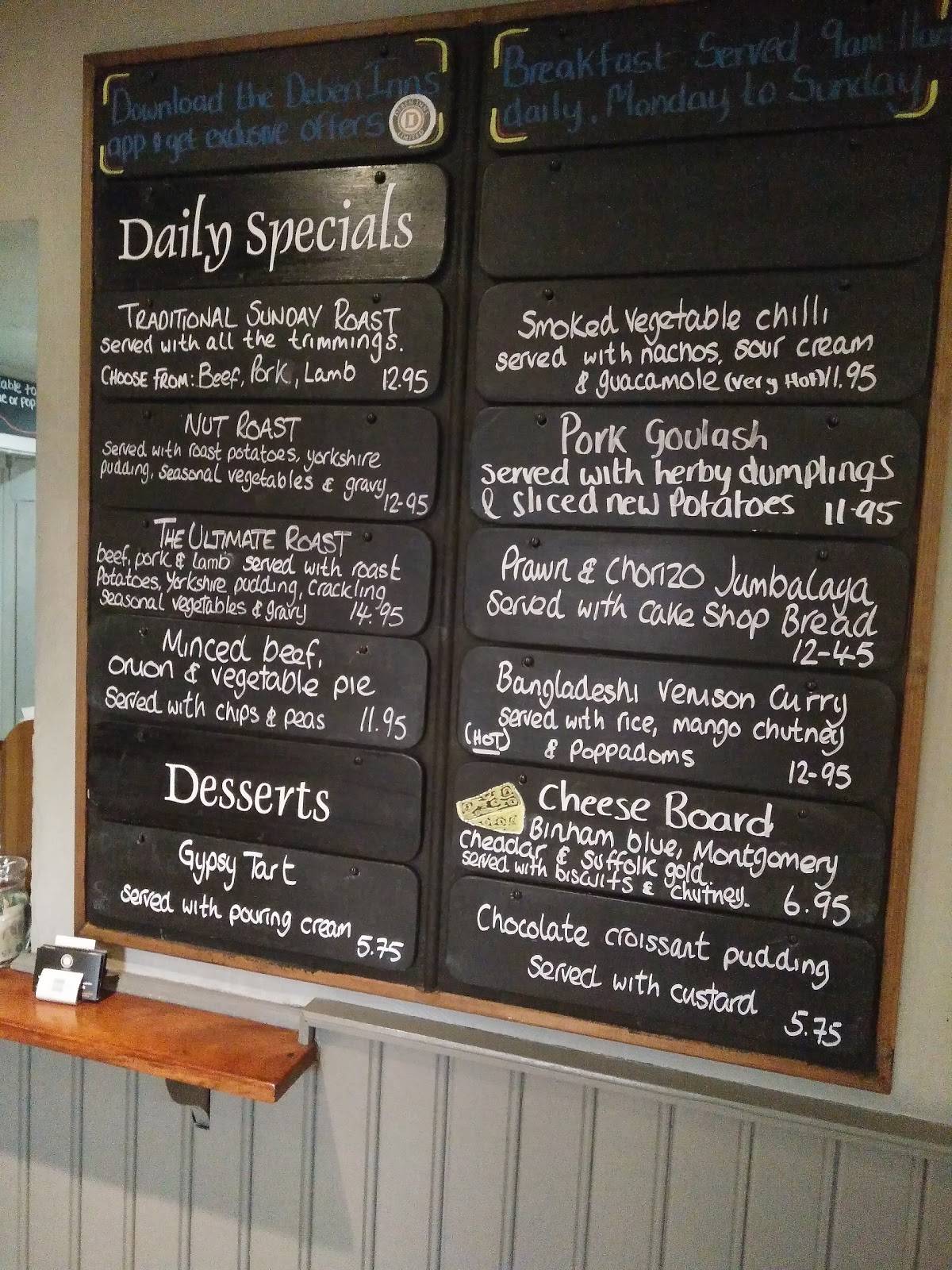 Menu at The Wilford Bridge pub & bar, Woodbridge