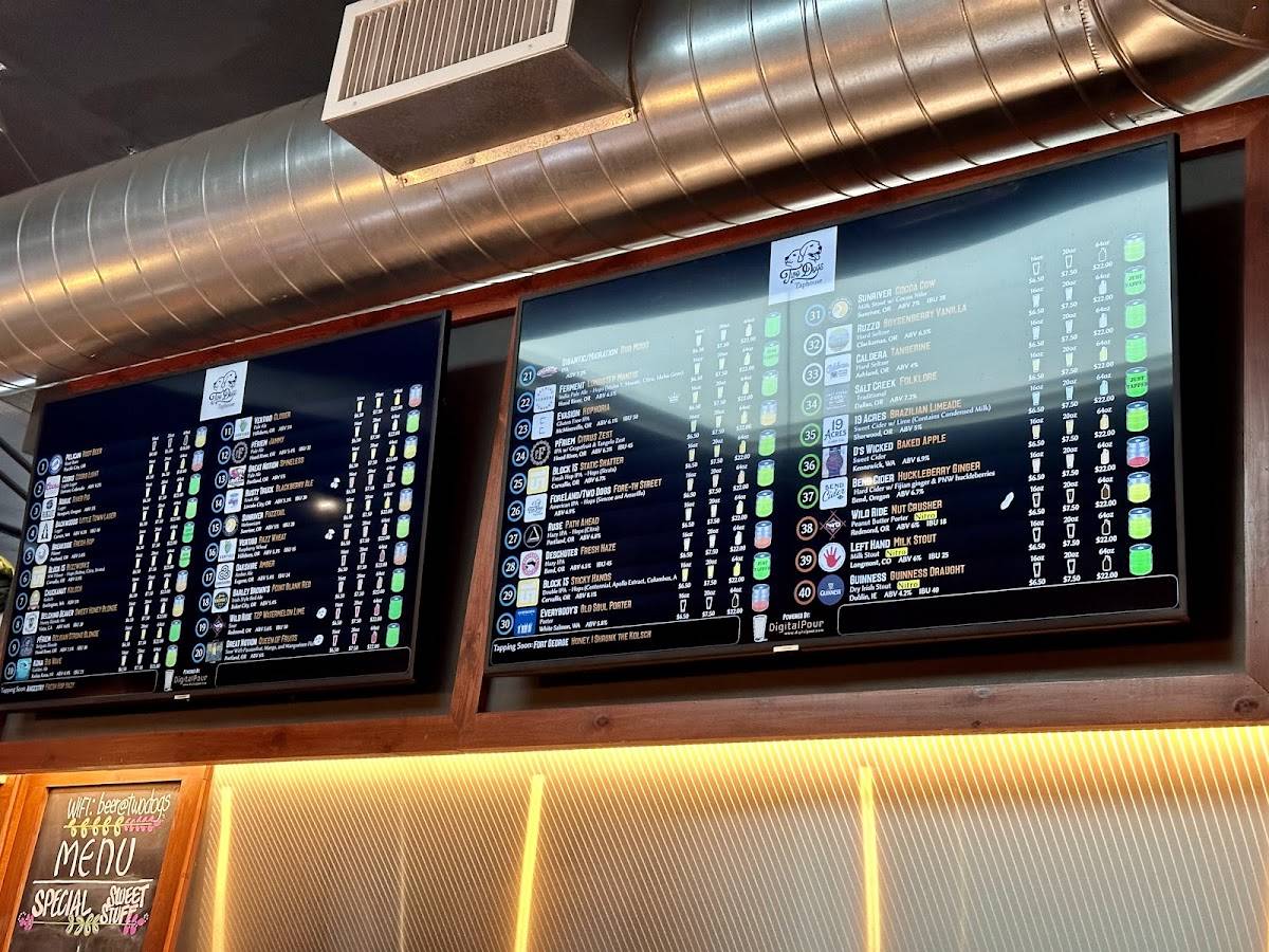Menu at Two Dogs Taphouse pub & bar, McMinnville, 401 NE Evans St