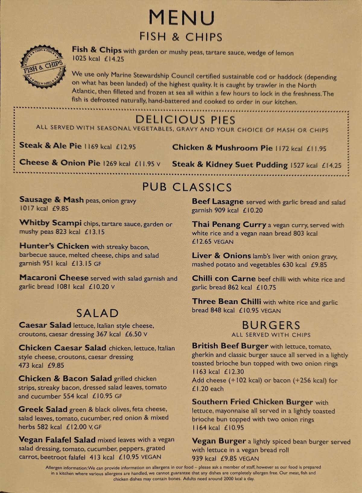 Menu at Vine Inn pub & bar, Altrincham