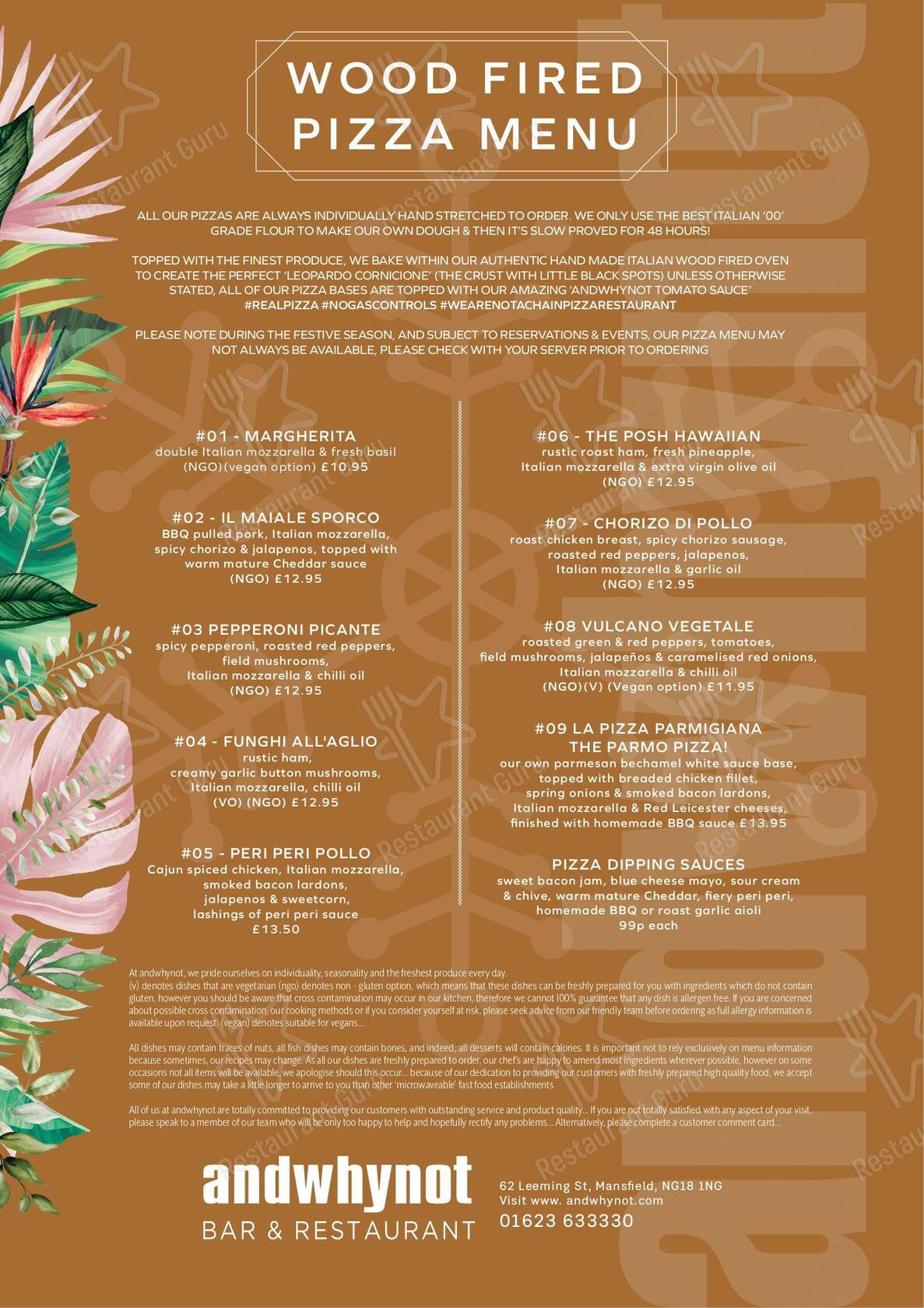 Menu at andwhynot pub & bar, Mansfield