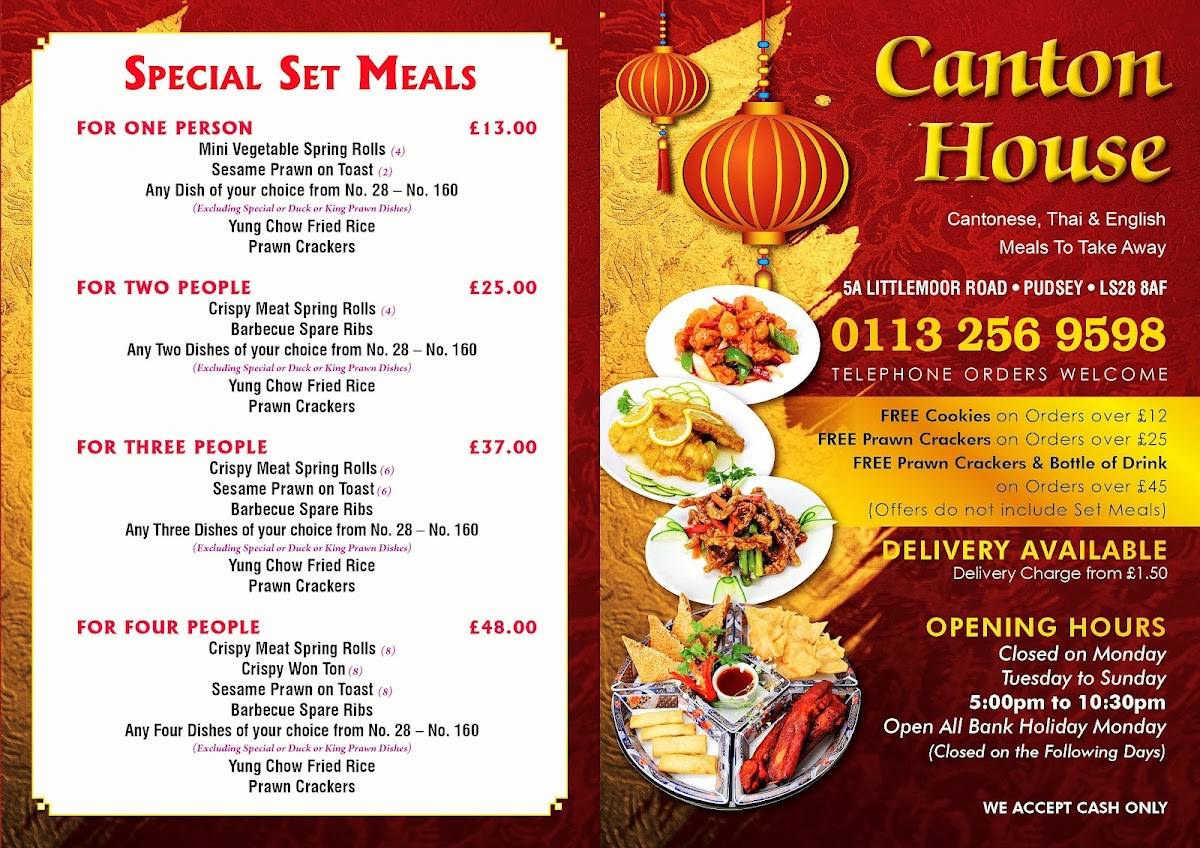 Menu at Canton House(Pudsey) restaurant, Pudsey