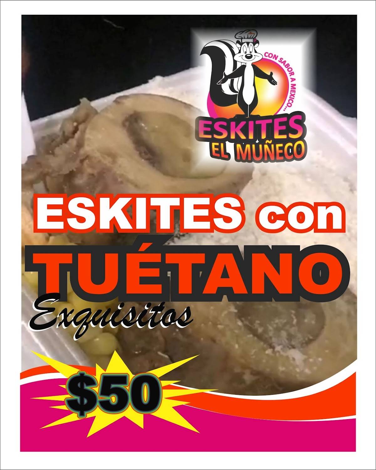 Menu at Eskites el Muñeco restaurant, Puebla City