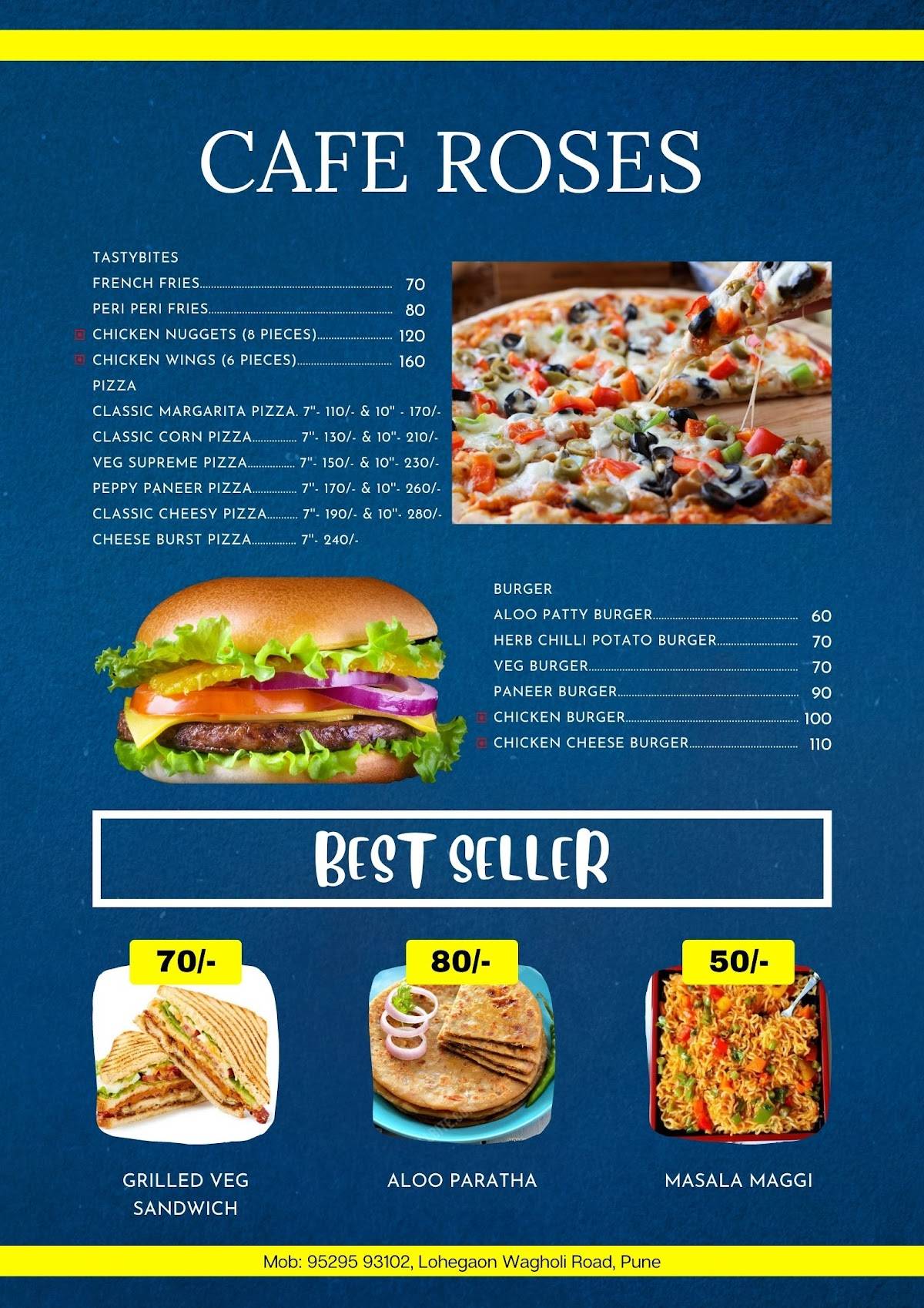 Menu at Cafe Roses, Pune