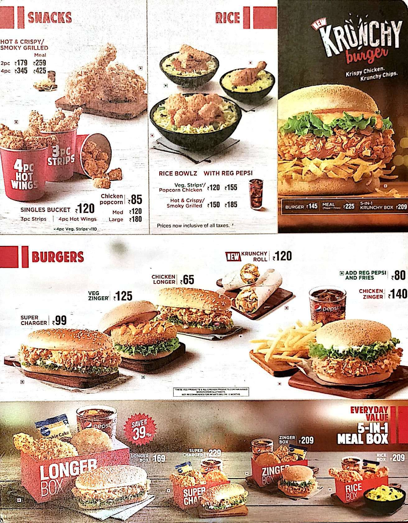 Menu at KFC, Pune, MSM Mall
