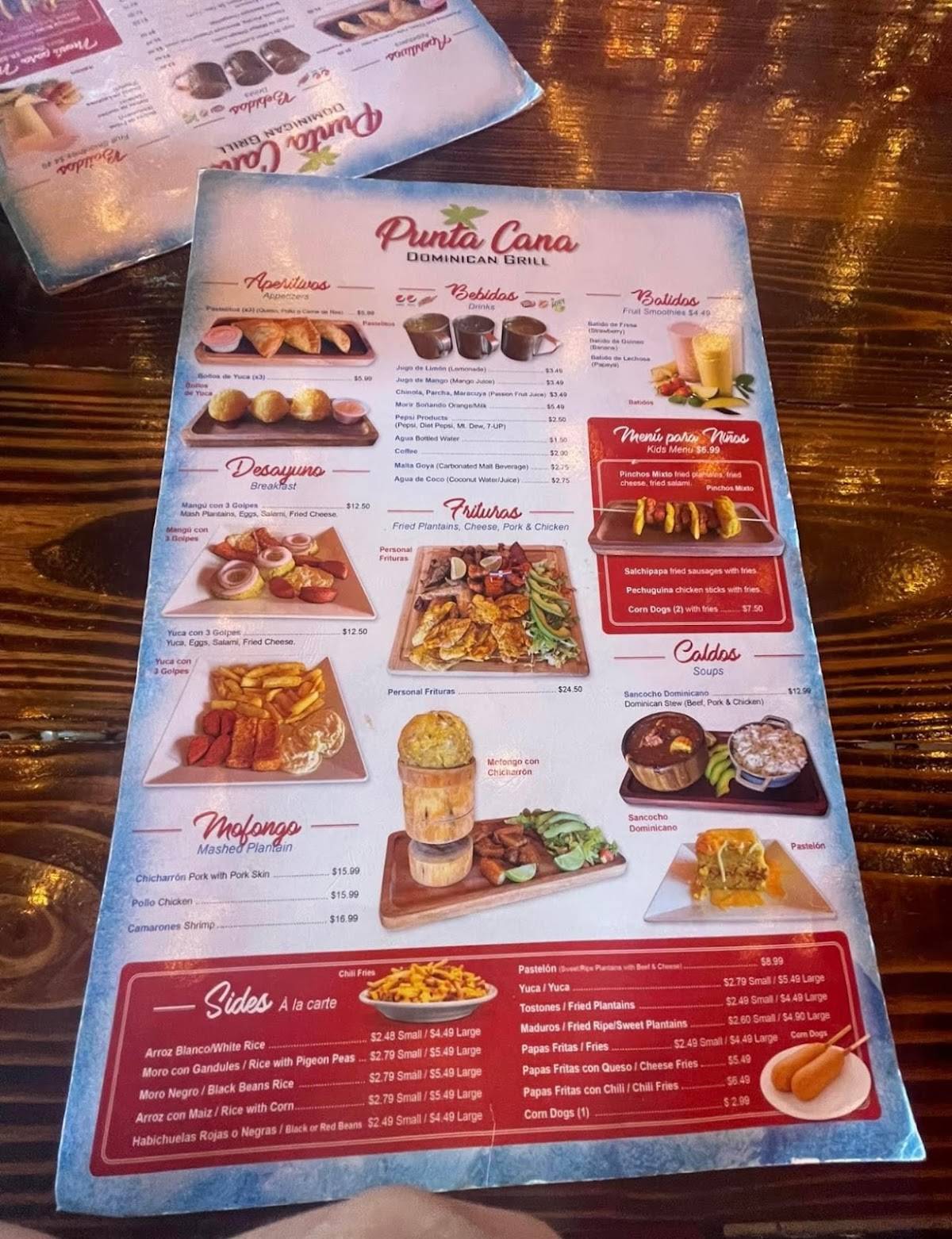 Menu at Punta Cana Restaurant, Dominican Food Traditional & Authentic ...