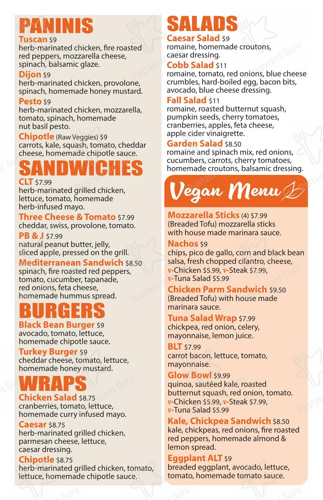 Menu at Quench Cafe and Juice Bar, Stroudsburg