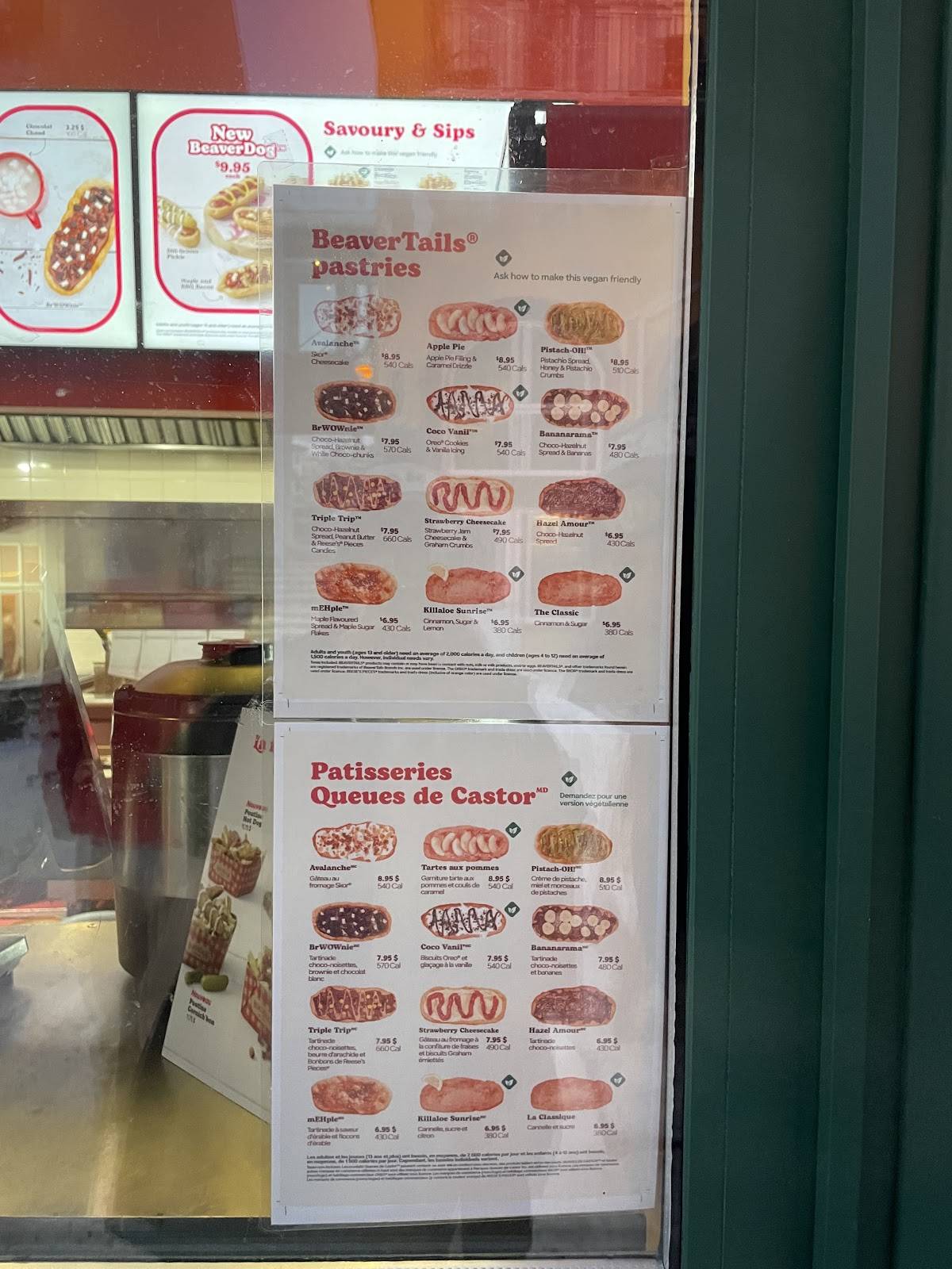 Menu au Queues de Castor- BeaverTails (Mont-Tremblant Kandahar ...