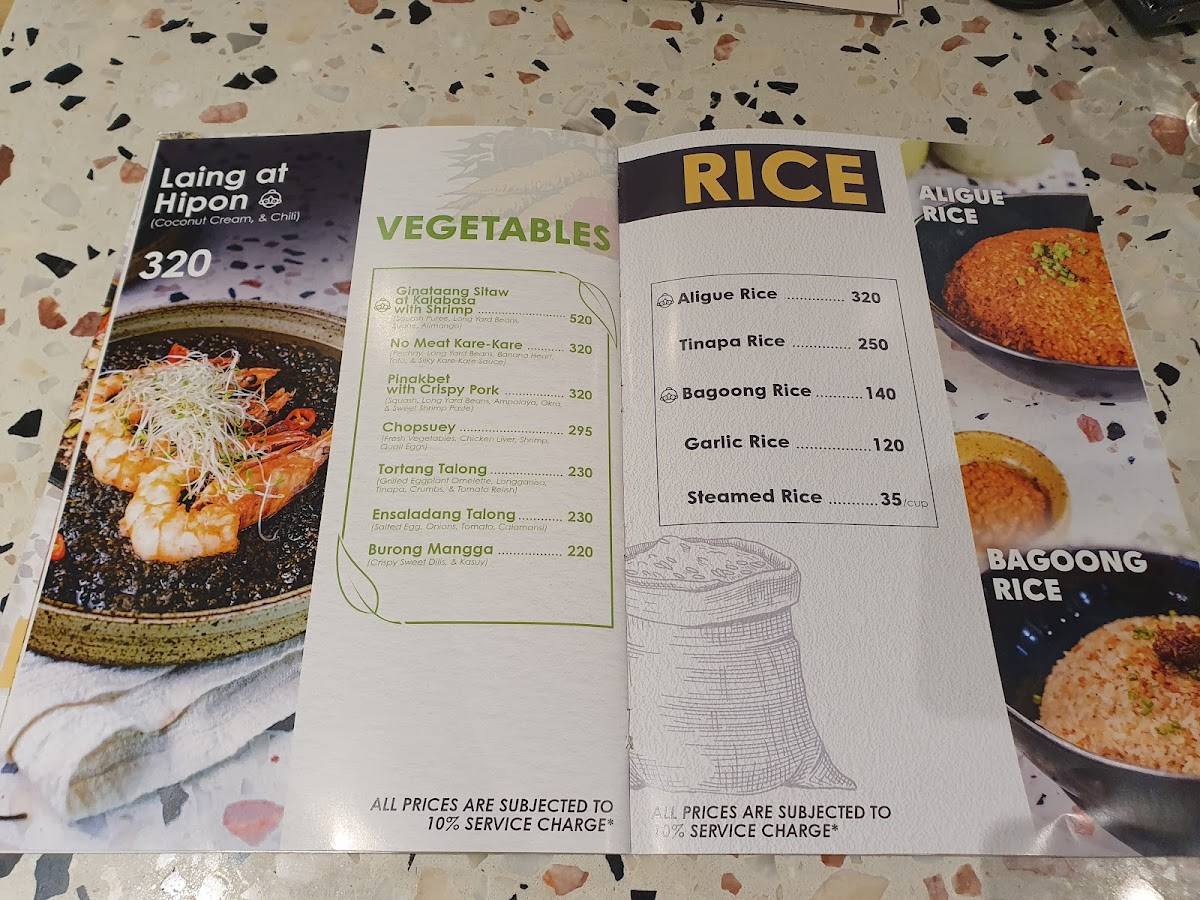 Menu at Lola Ote Restaurant, Quezon City, 24 Sgt. Esguerra Ave