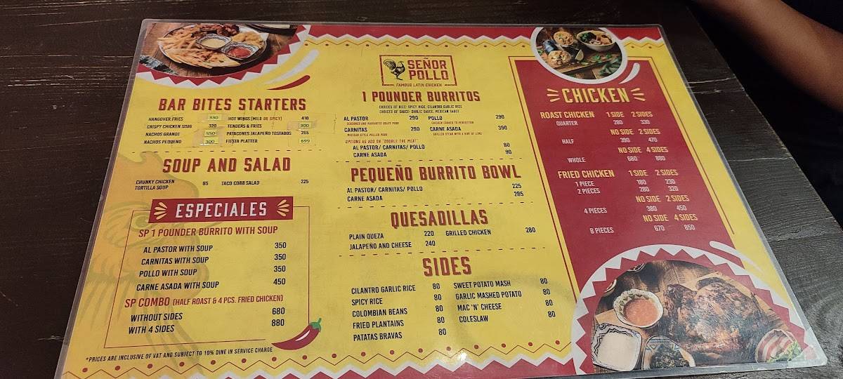 Menu at Señor Pollo - Banawe restaurant, Quezon City