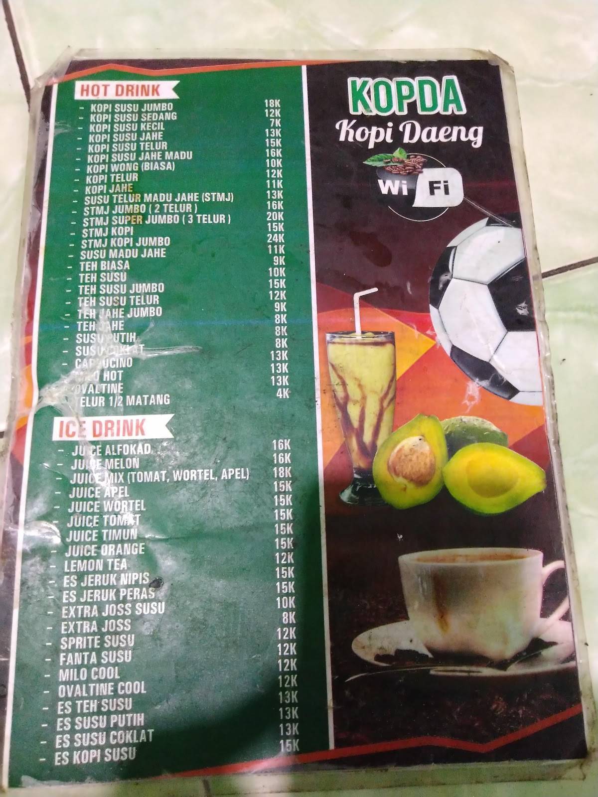 Menu at RM Angkasa Nikmat restaurant, Kendari, 2G9C+HP7