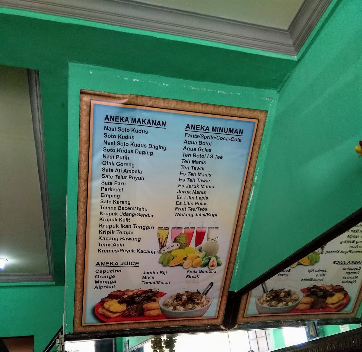Menu at RM. Soto Kudus Ayam Kampung restaurant, Bekasi Regency, Jalan ...