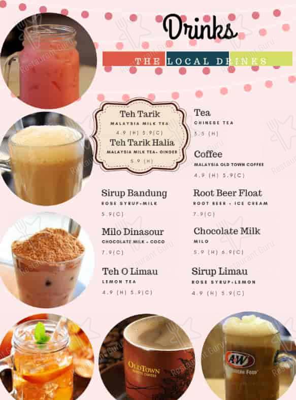 Menu at ROTI BAR, Melbourne, 416-418 Little Collins St