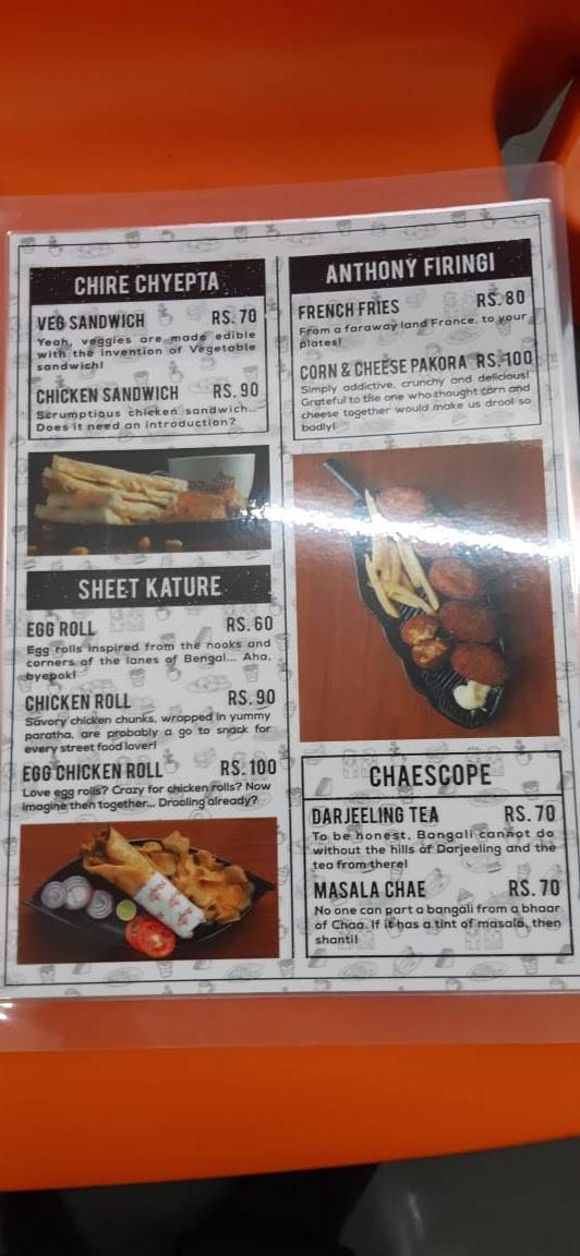 Menu at RR Cafe, Chandannagar, 665