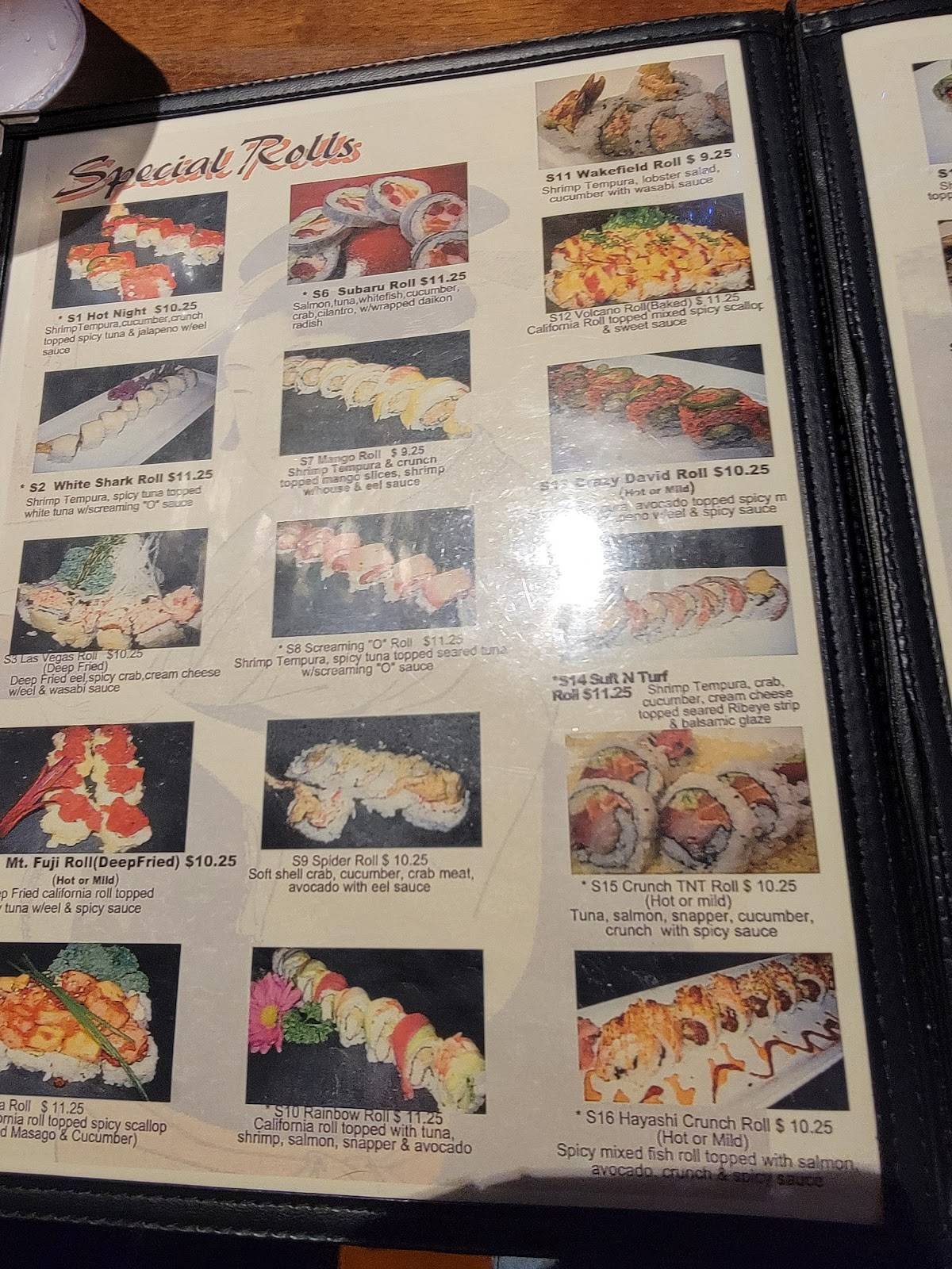 Menu at Hayashi Japanese Restaurant, Raleigh, Falls of Neuse Rd Suite 105