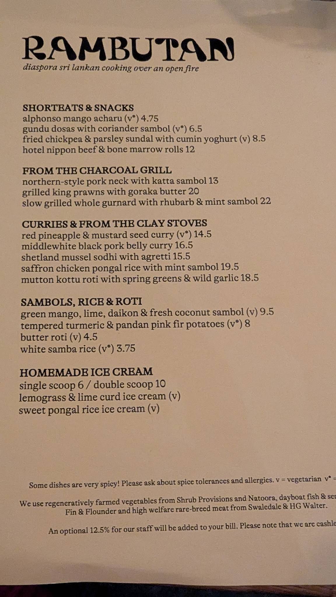Menu at Rambutan pub & bar, London