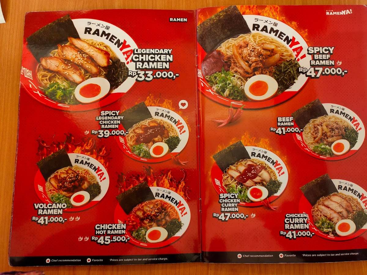 Menu at Ramen YA! Reserve Trans Icon Mall Surabaya restaurant, Surabaya