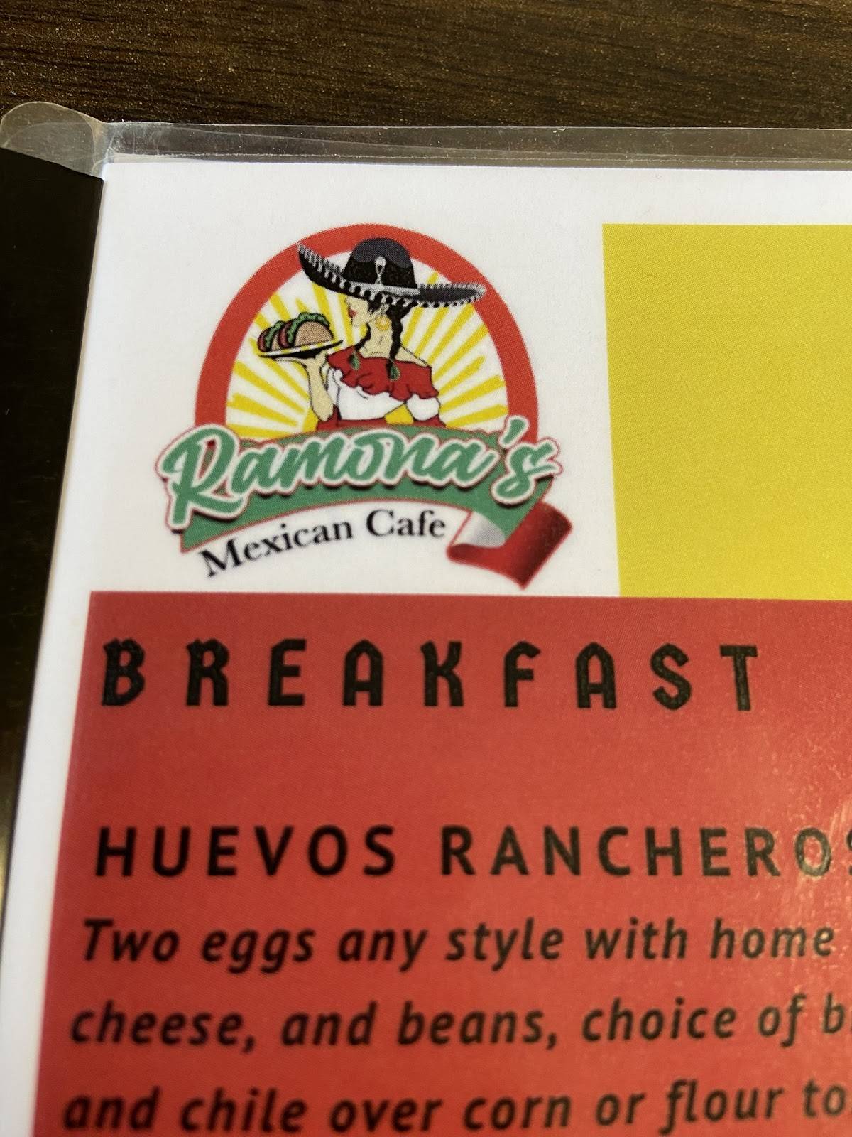 Menu at Ramona's Mexican Cafe, Albuquerque