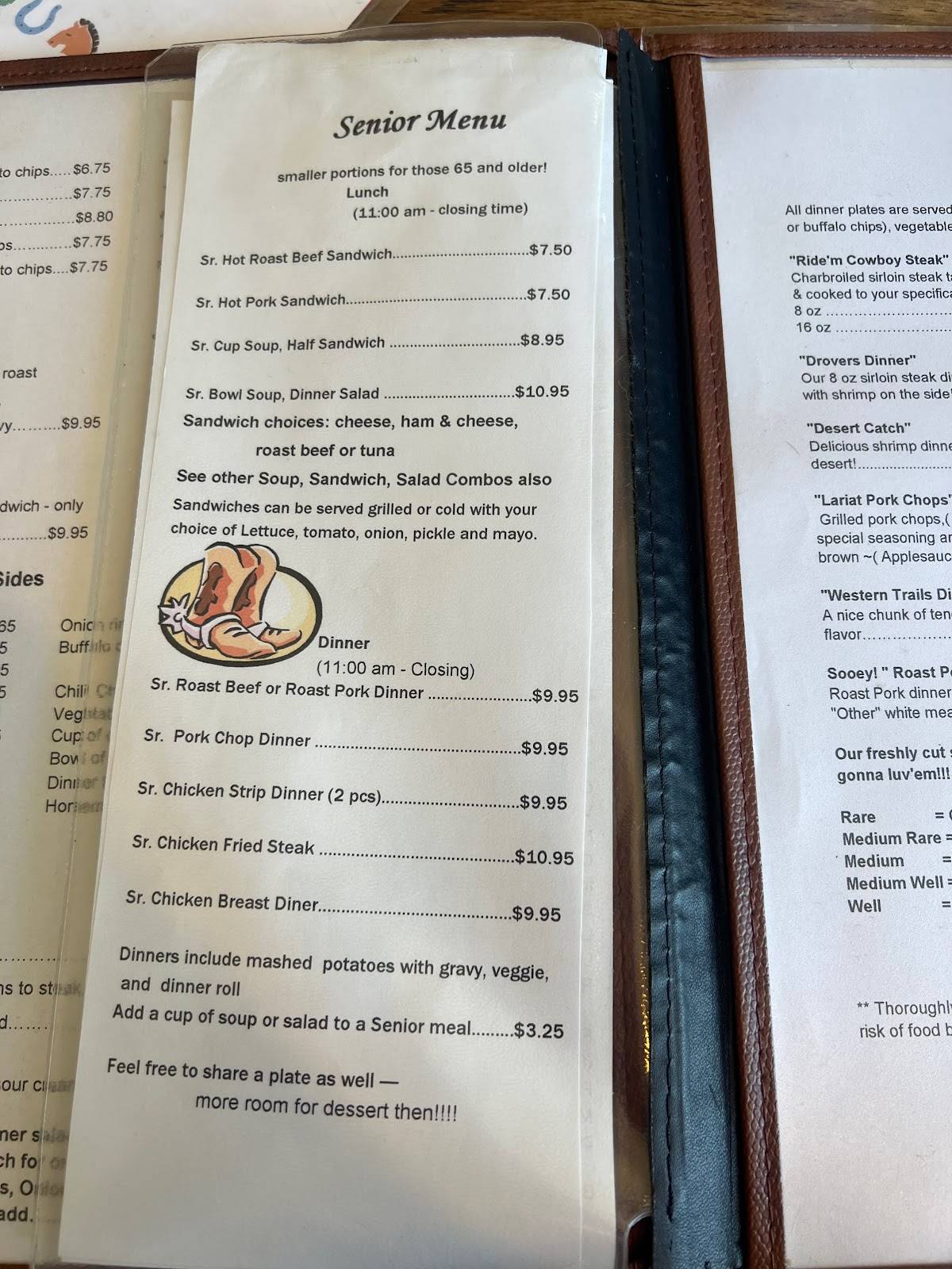 Menu at Ranch House Diner restaurant, Snowville