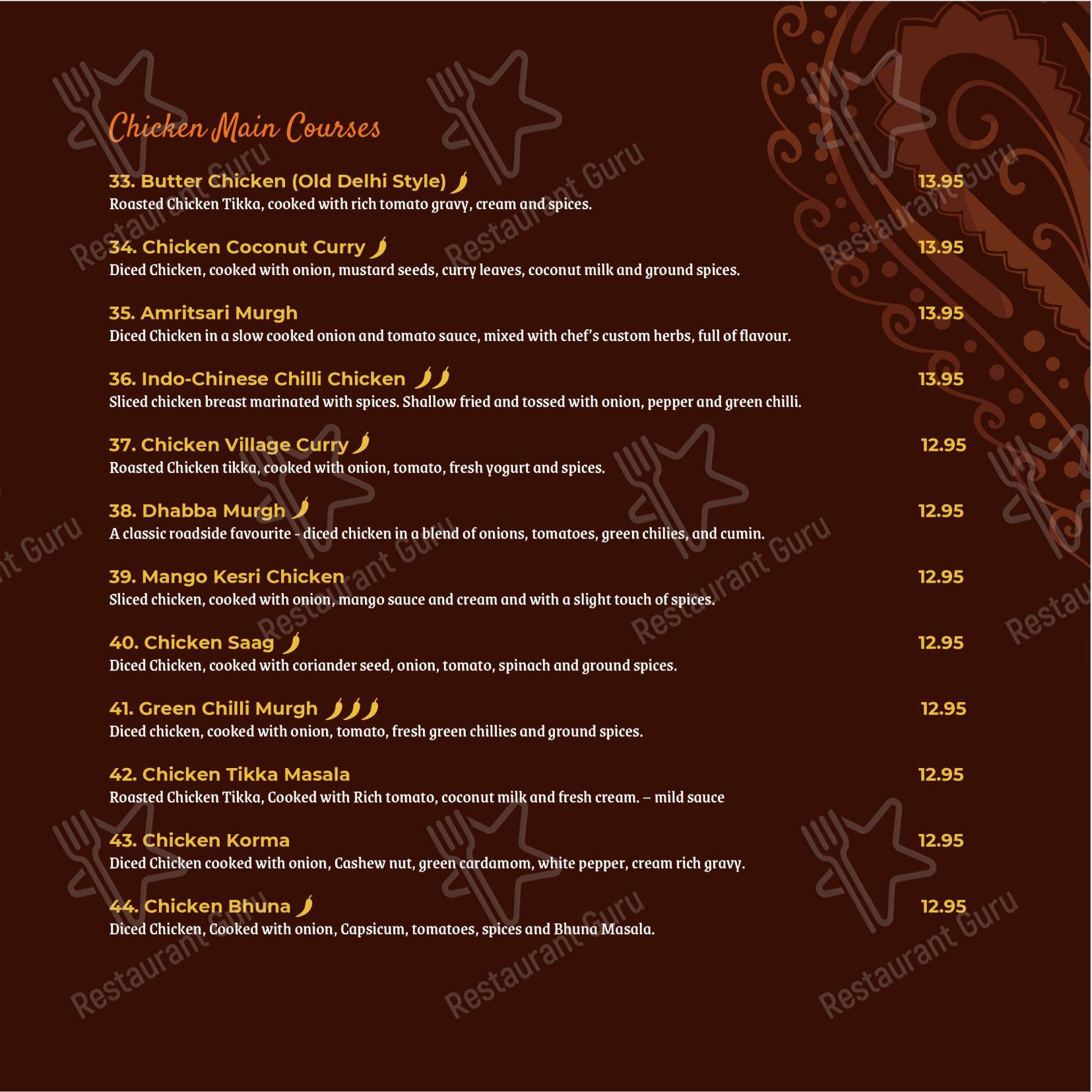 Menu at Rani Indian Restaurant, Newcastle Upon Tyne, Newcastle upon Tyne