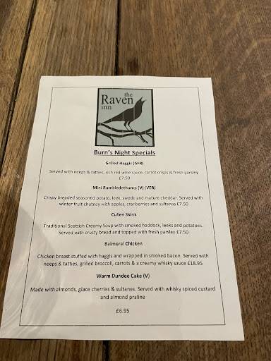 Menu at Raven Inn pub & bar, Welshpool, Raven Square