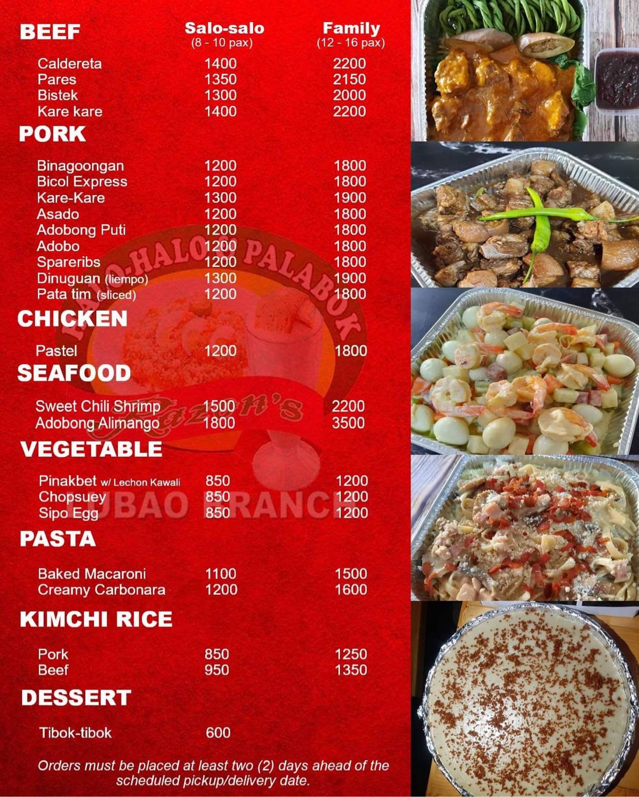 Menu at Razon's Halo Halo and Palabok - Lubao Branch restaurant, Lubao