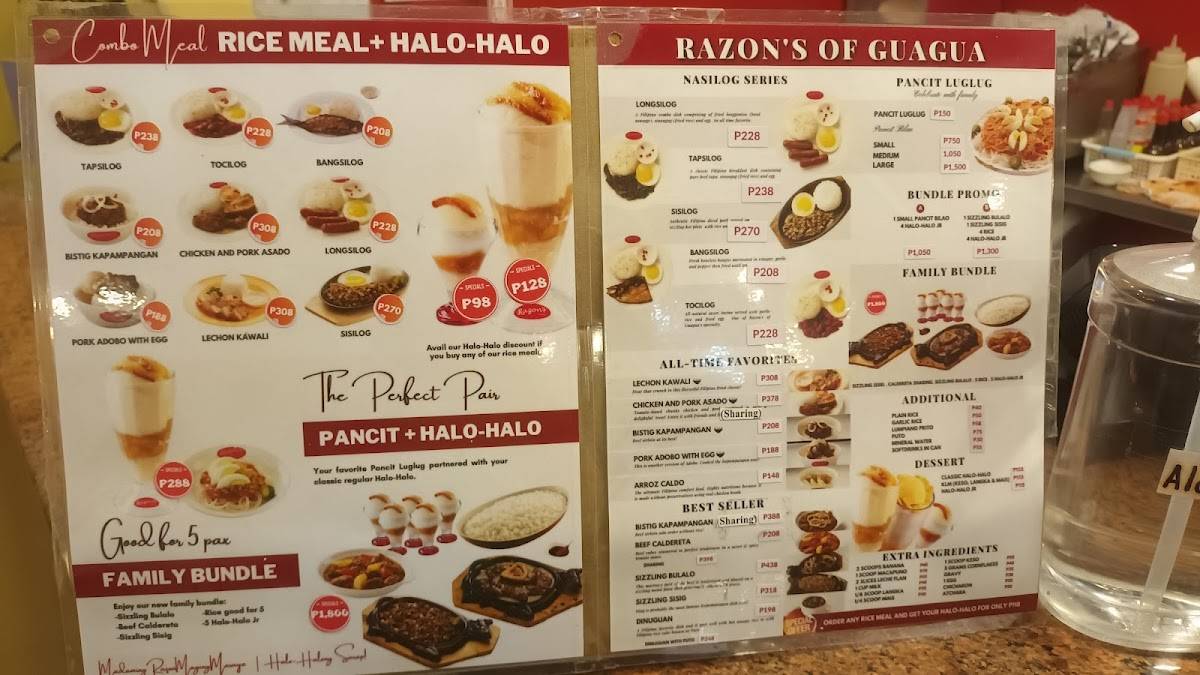 Menu at Razon's of Guagua - Greenbelt 1 fast food, Makati, Ground Floor
