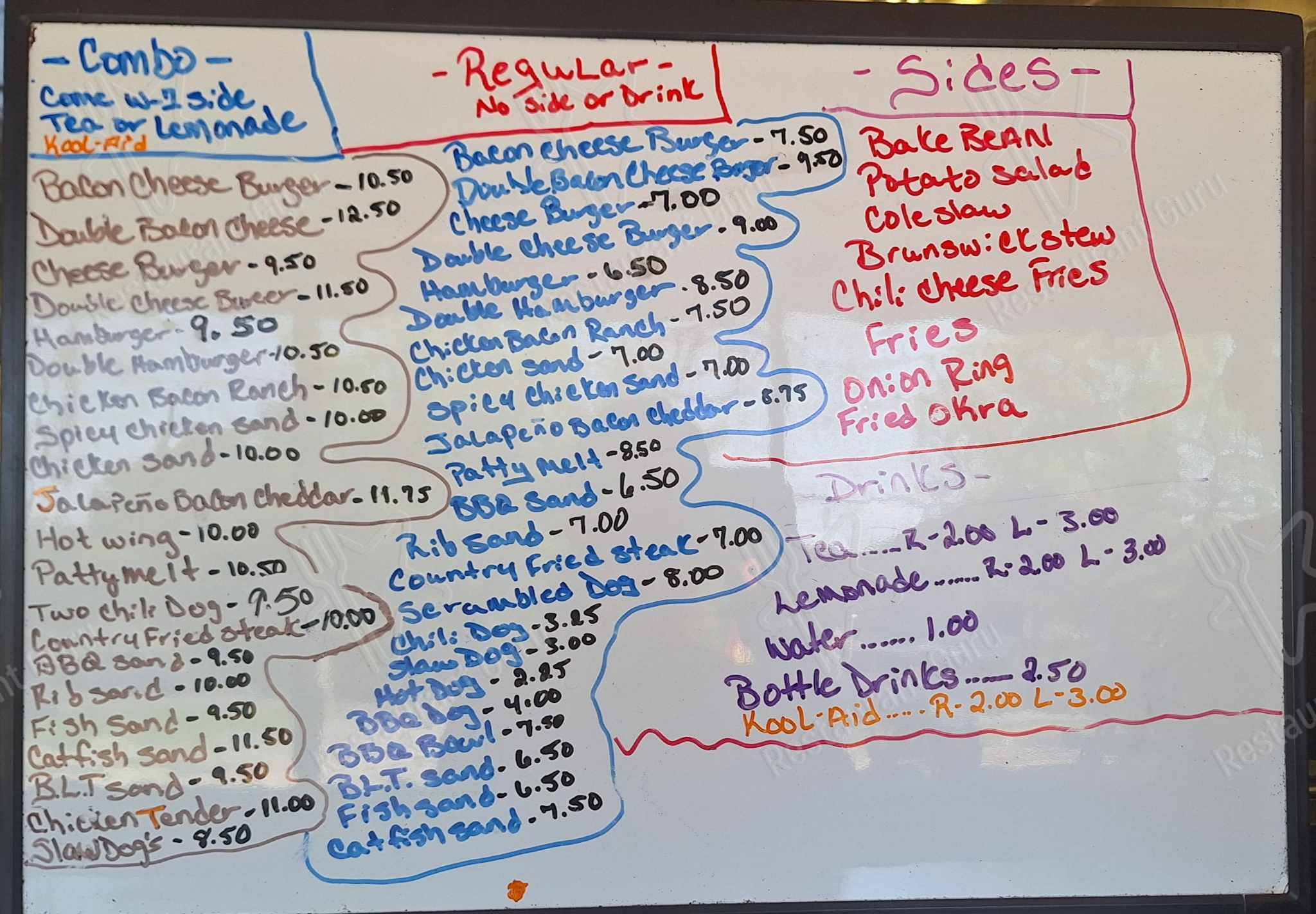 Menu at Red Dawg Grill BBQ, Warwick, 103 GA-300