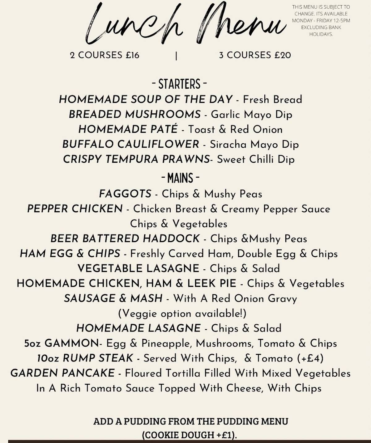 Menu at Red Lion Corley Moor pub & bar, Coventry, Wall Hill Rd