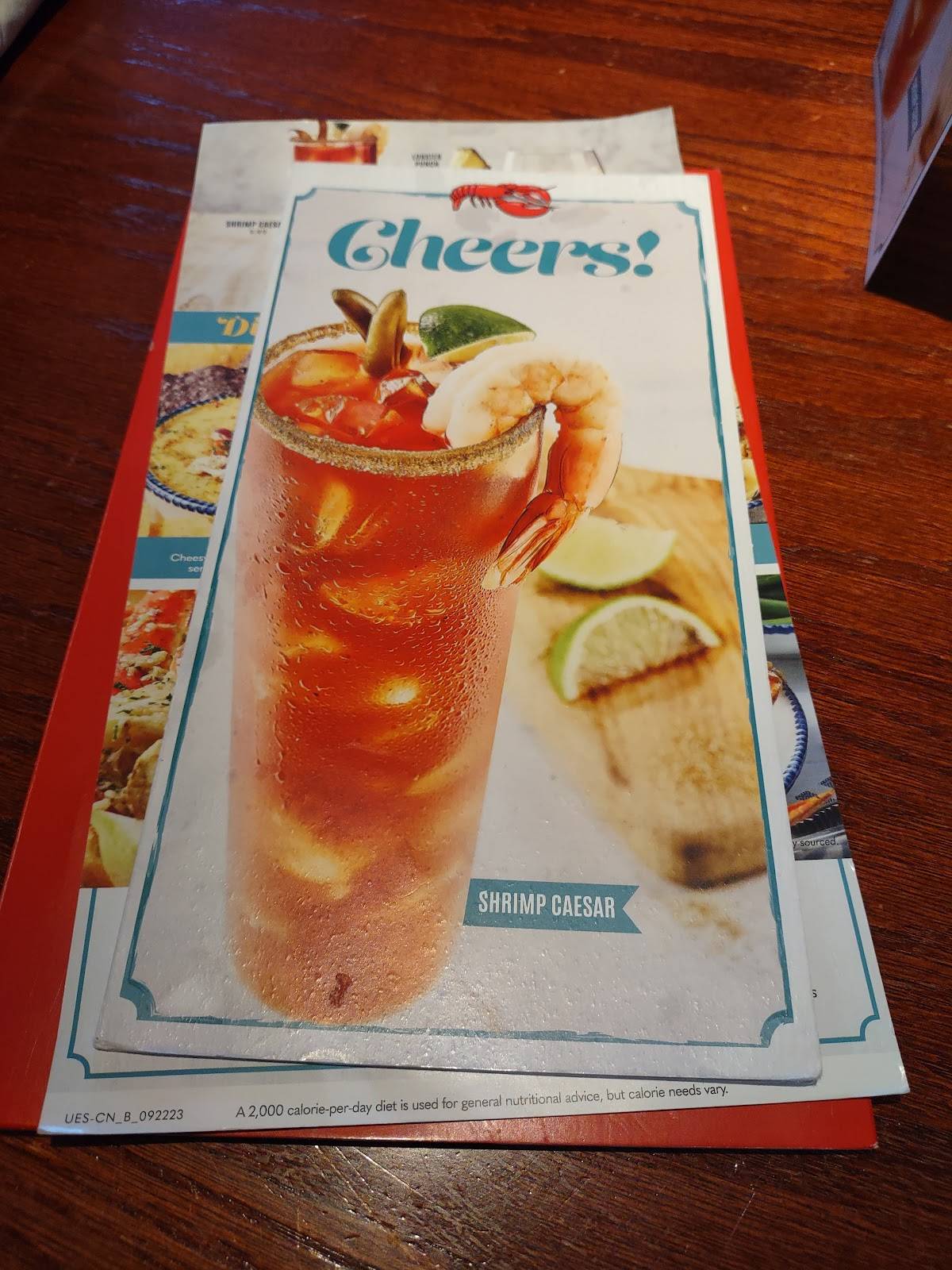 Menu at Red Lobster restaurant, Calgary, Macleod Trail SW