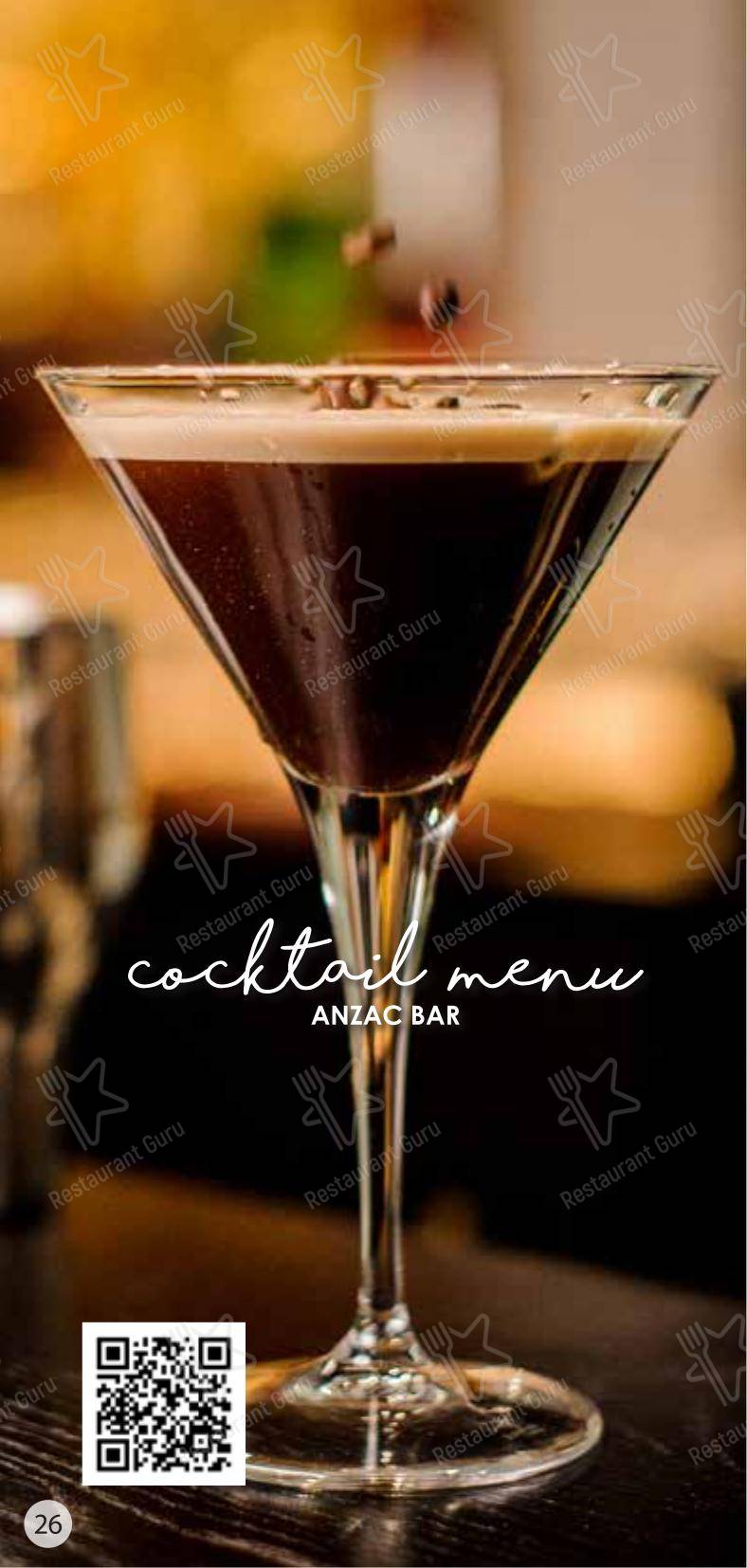 Menu at Redlands RSL club, Cleveland