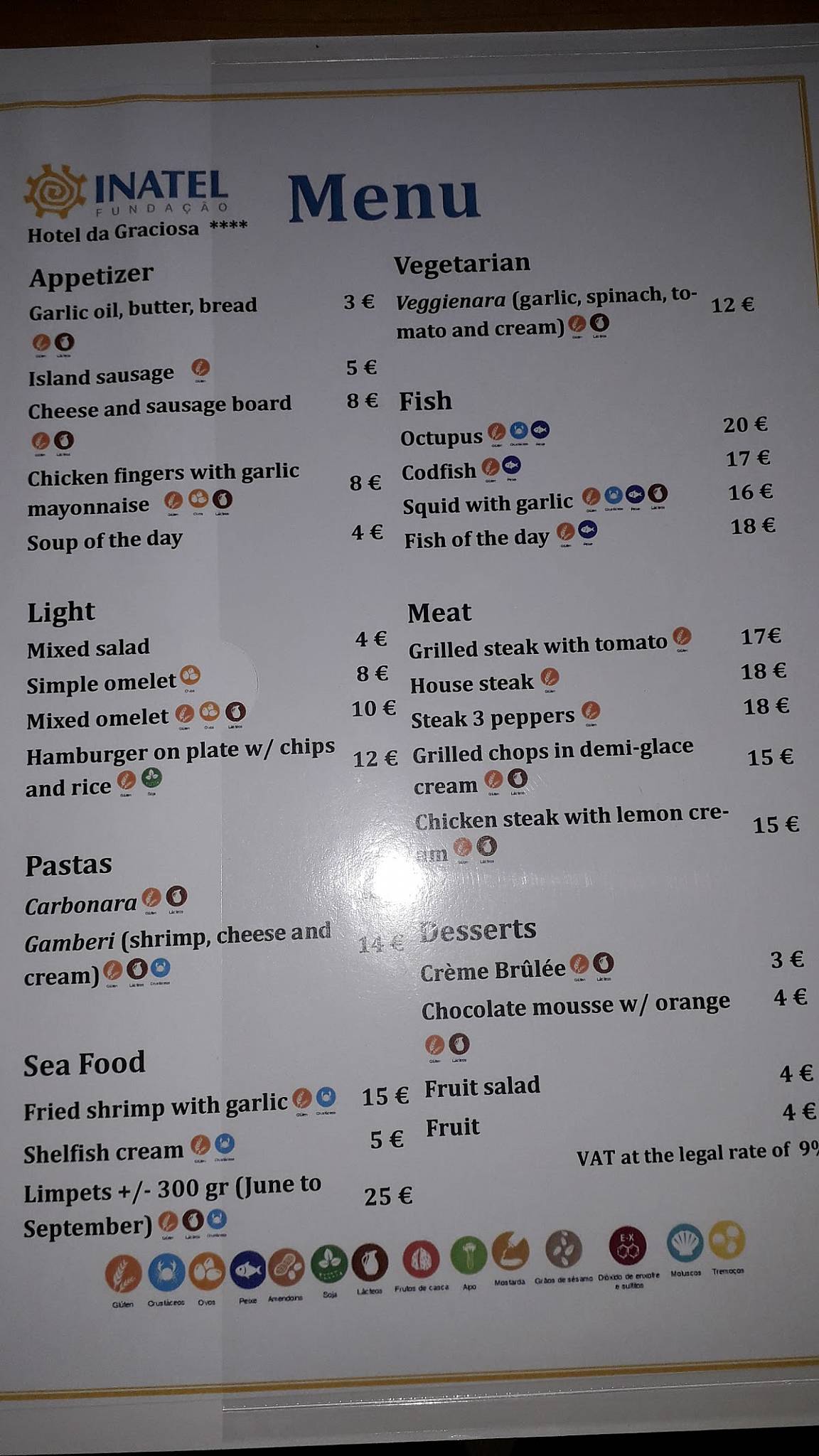 Menu at Remember Azores RESTAURANTE, Santa Cruz Da Graciosa